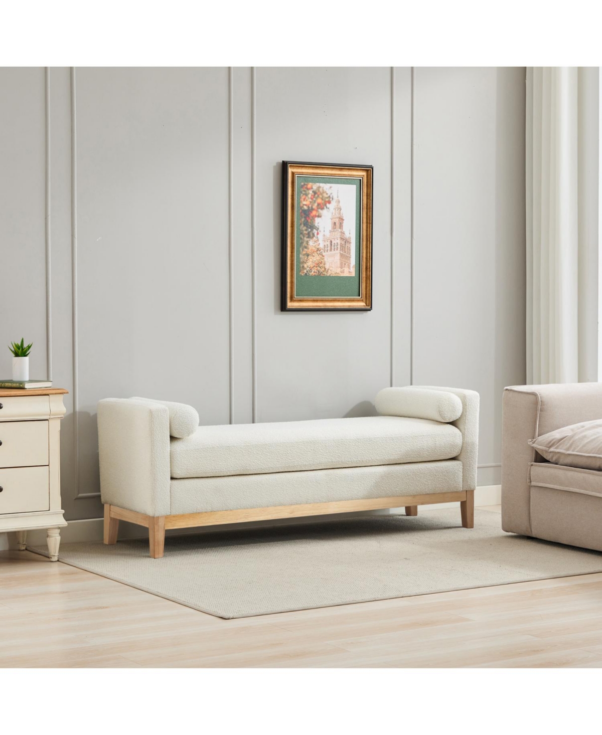 Click here for Streamdale Furniture + 1 Pc. + Ivory Boucle + Eleg... prices