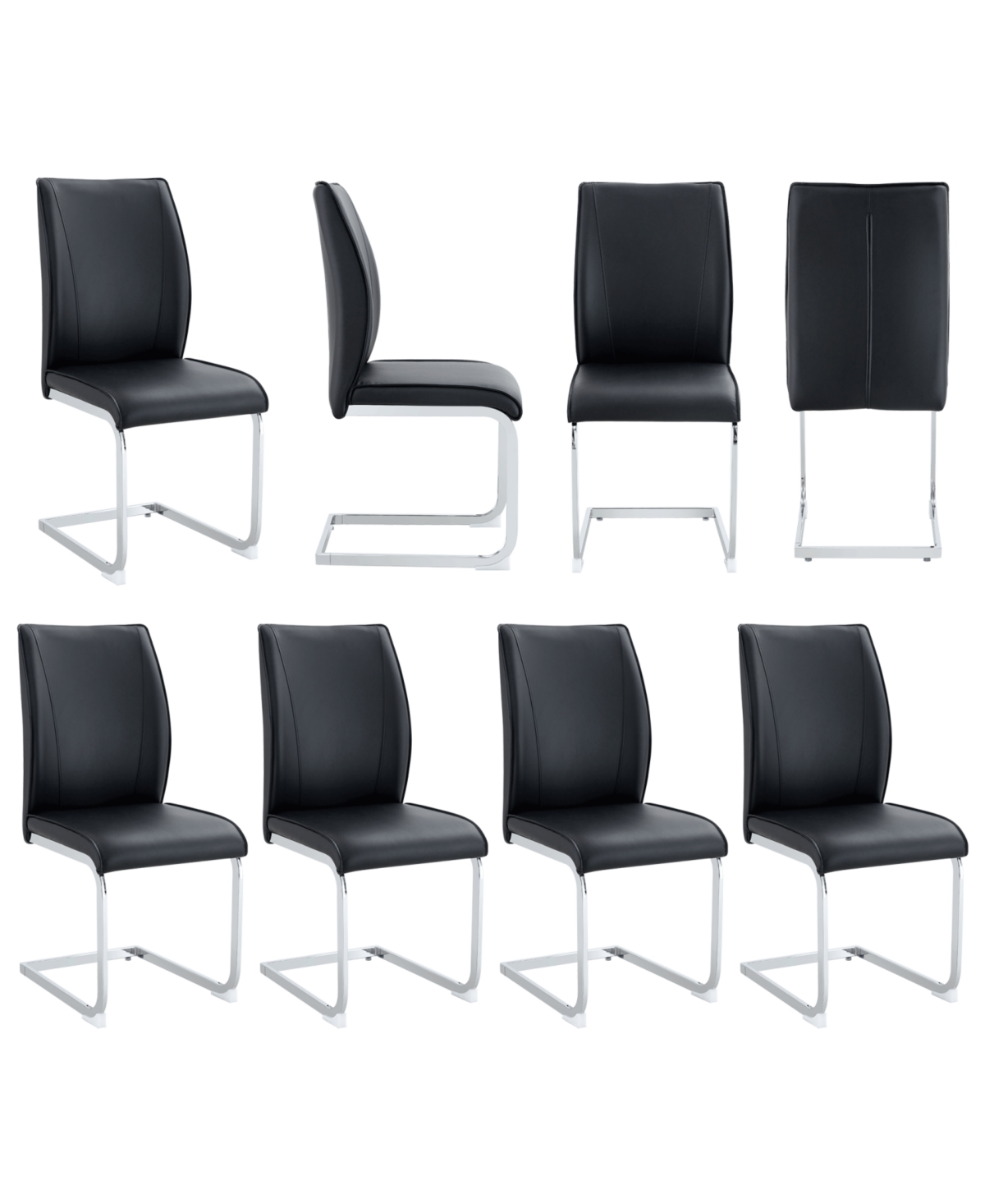 Click here for Streamdale Furniture Arch Dining Chairs - Black Pu... prices