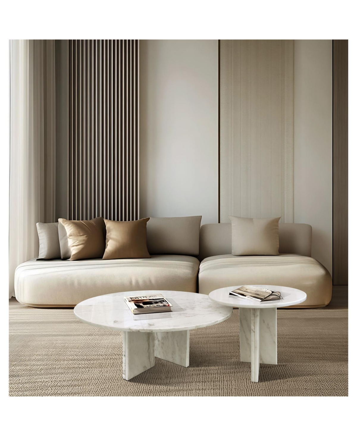 Click here for Streamdale White Marble Coffee Table Set - Living... prices