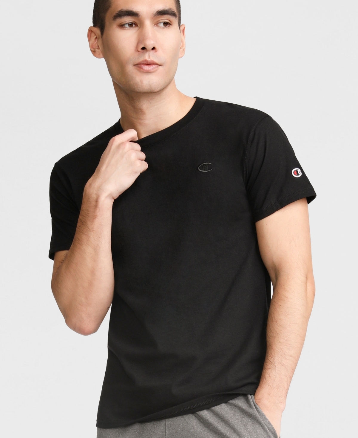 Click here for Champion Mens Cotton Jersey T-Shirt - Black prices