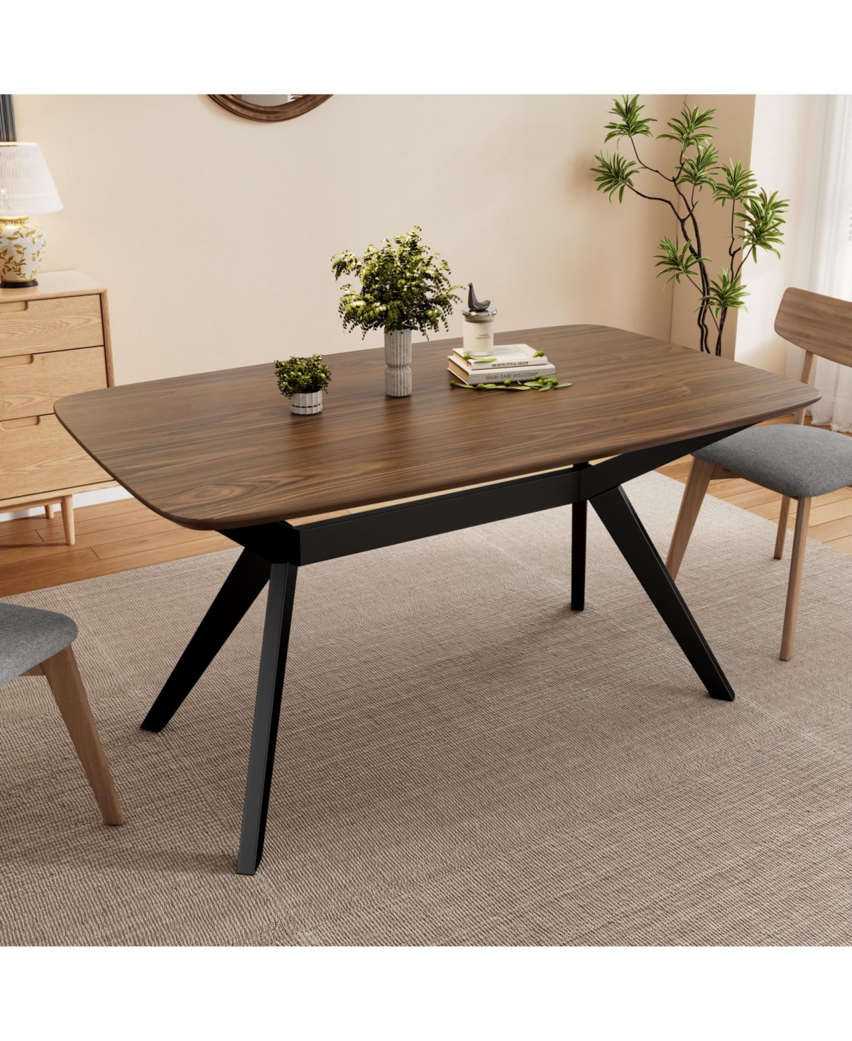 Click here for Streamdale Furniture Wood Dining Table  Walnut+Bla... prices
