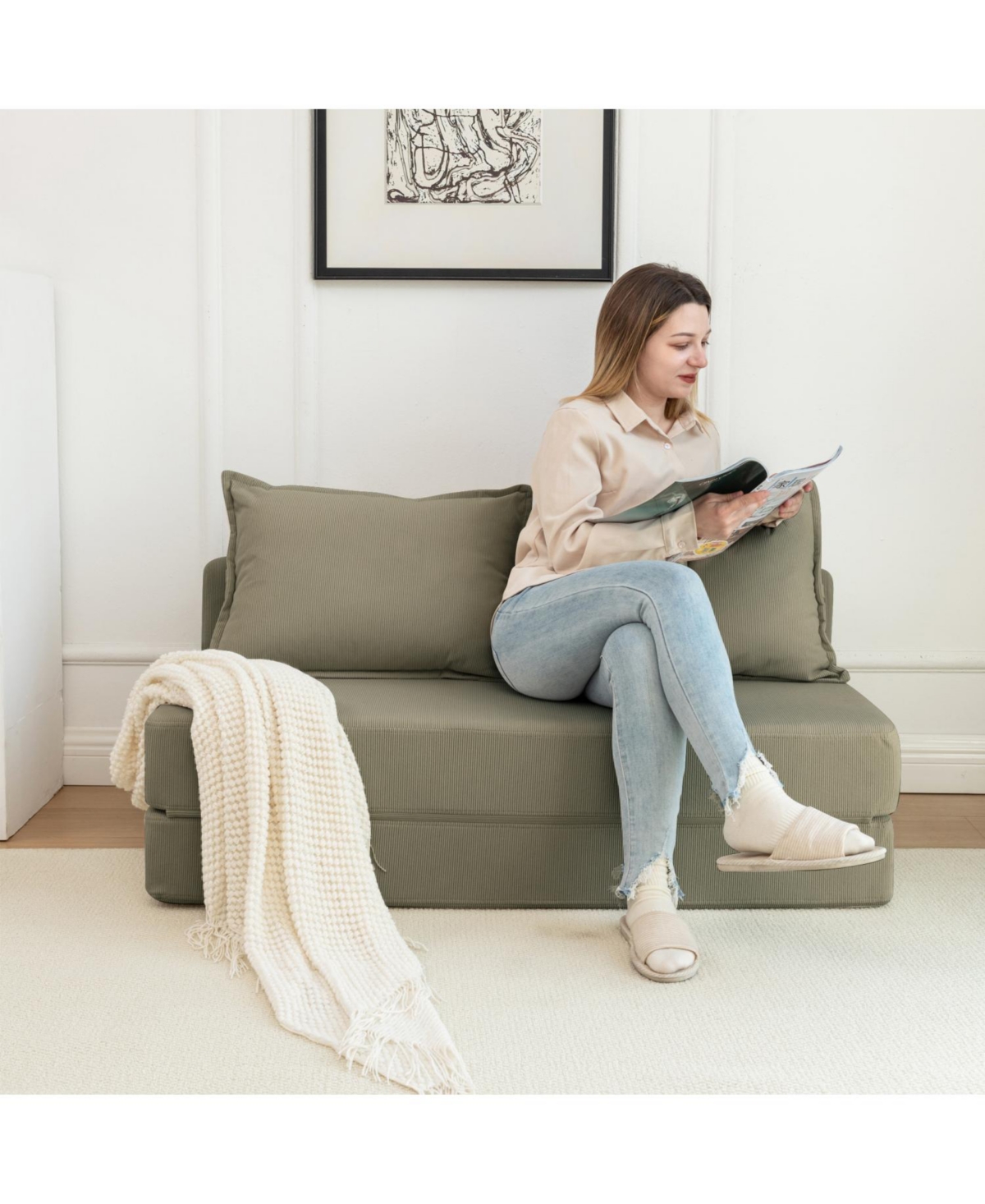 Click here for Streamdale Furniture Foldable Sofa Bed Sleeper Lou... prices