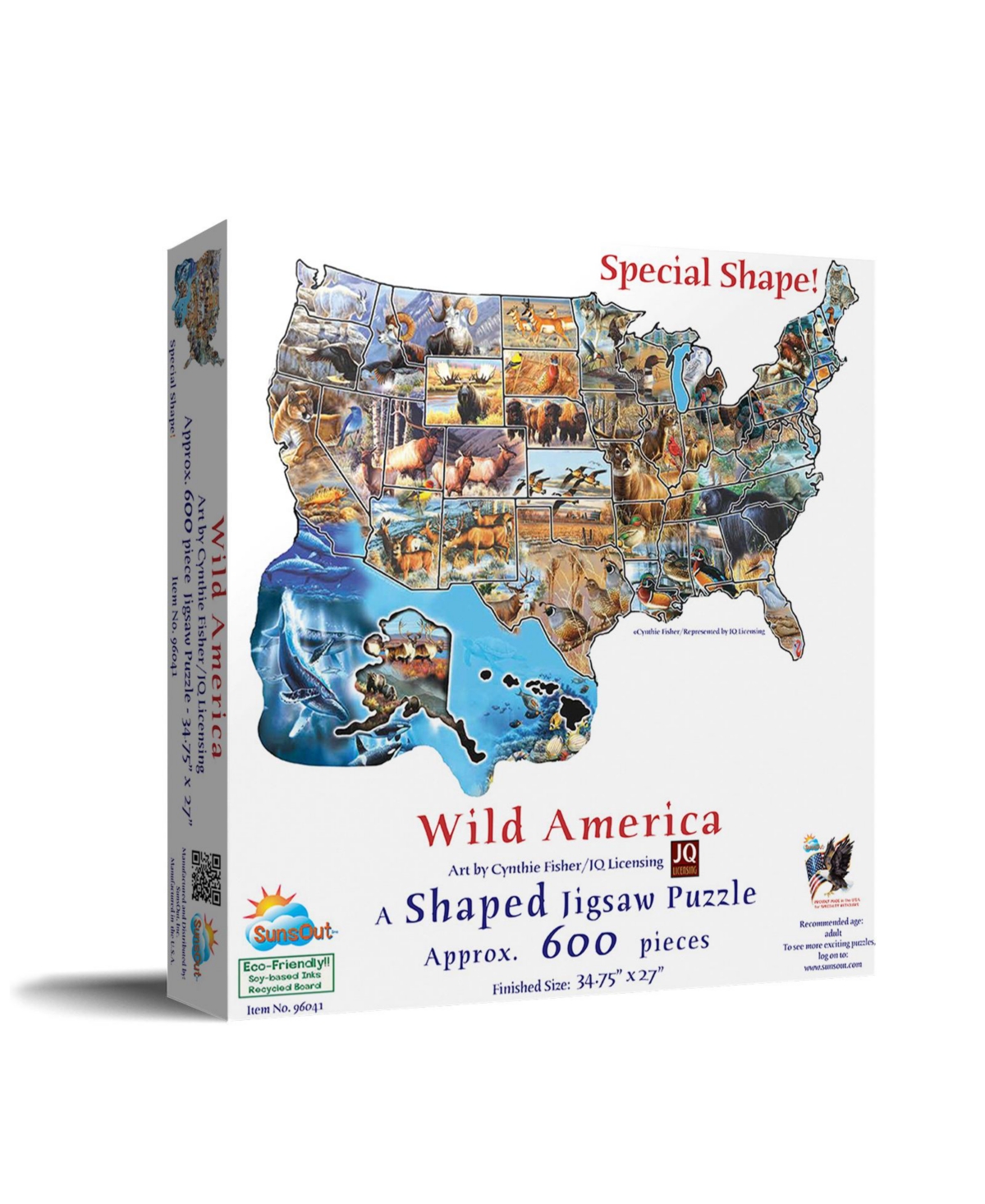 Wild America 600 piece Jigsaw Puzzle for Adults Special Shape
