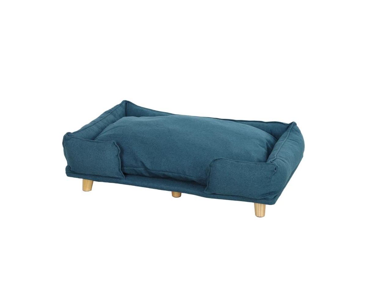Click here for Zeus & Ruta Dark Blue Pine Leg Elevated Cat Sofa w... prices