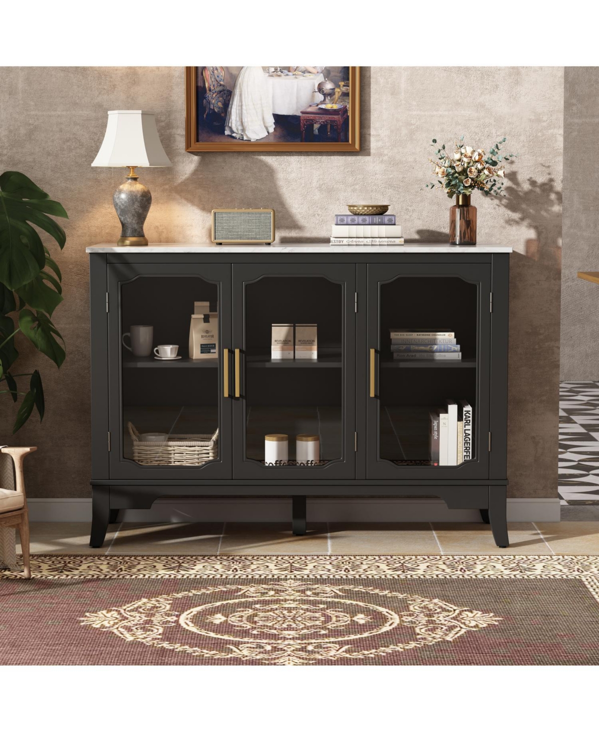 Click here for Streamdale Furniture 3-Door Storage Cabinet - Blac... prices