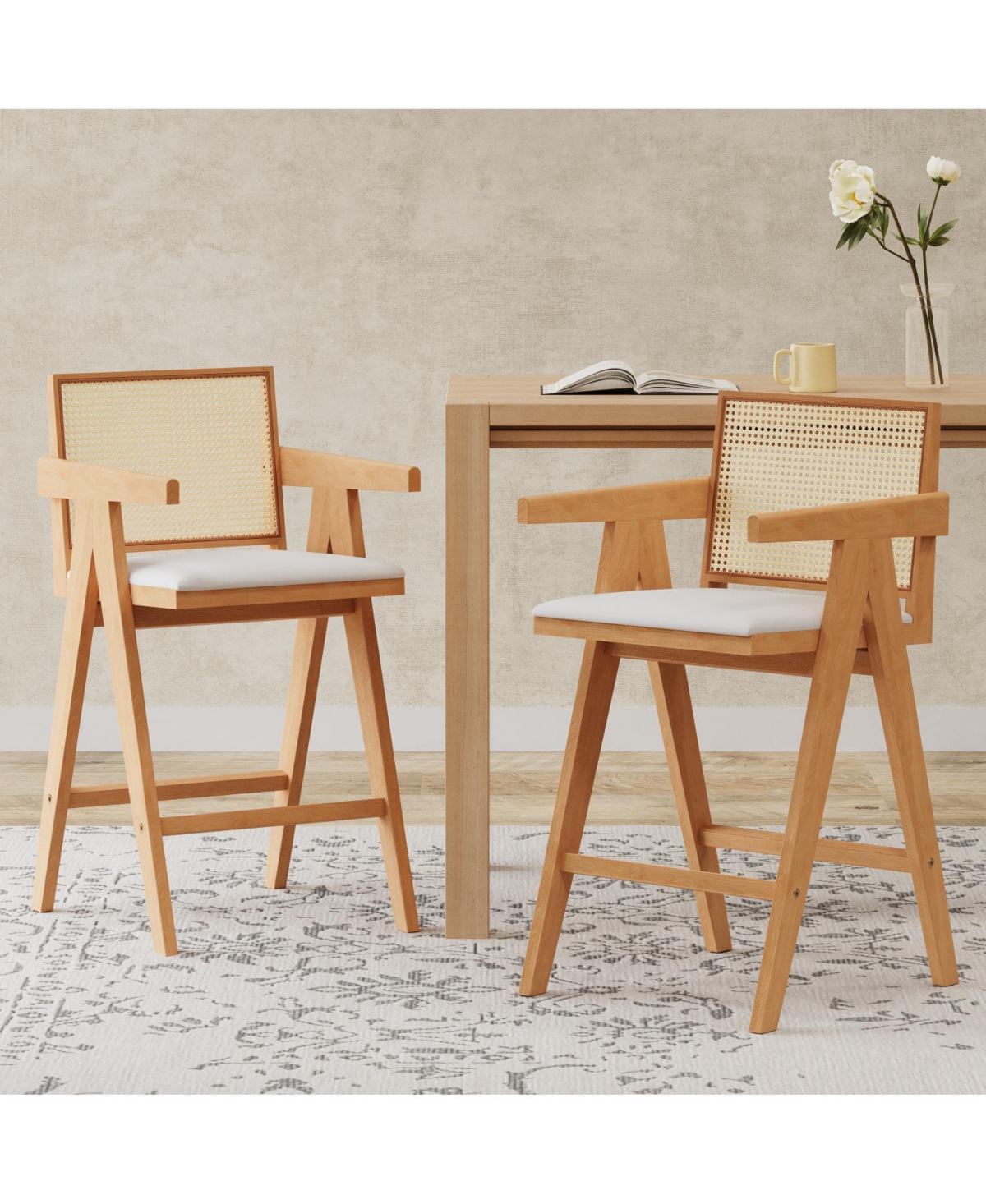 Click here for Streamdale Furniture Cane Back Bar Stool - Natural... prices