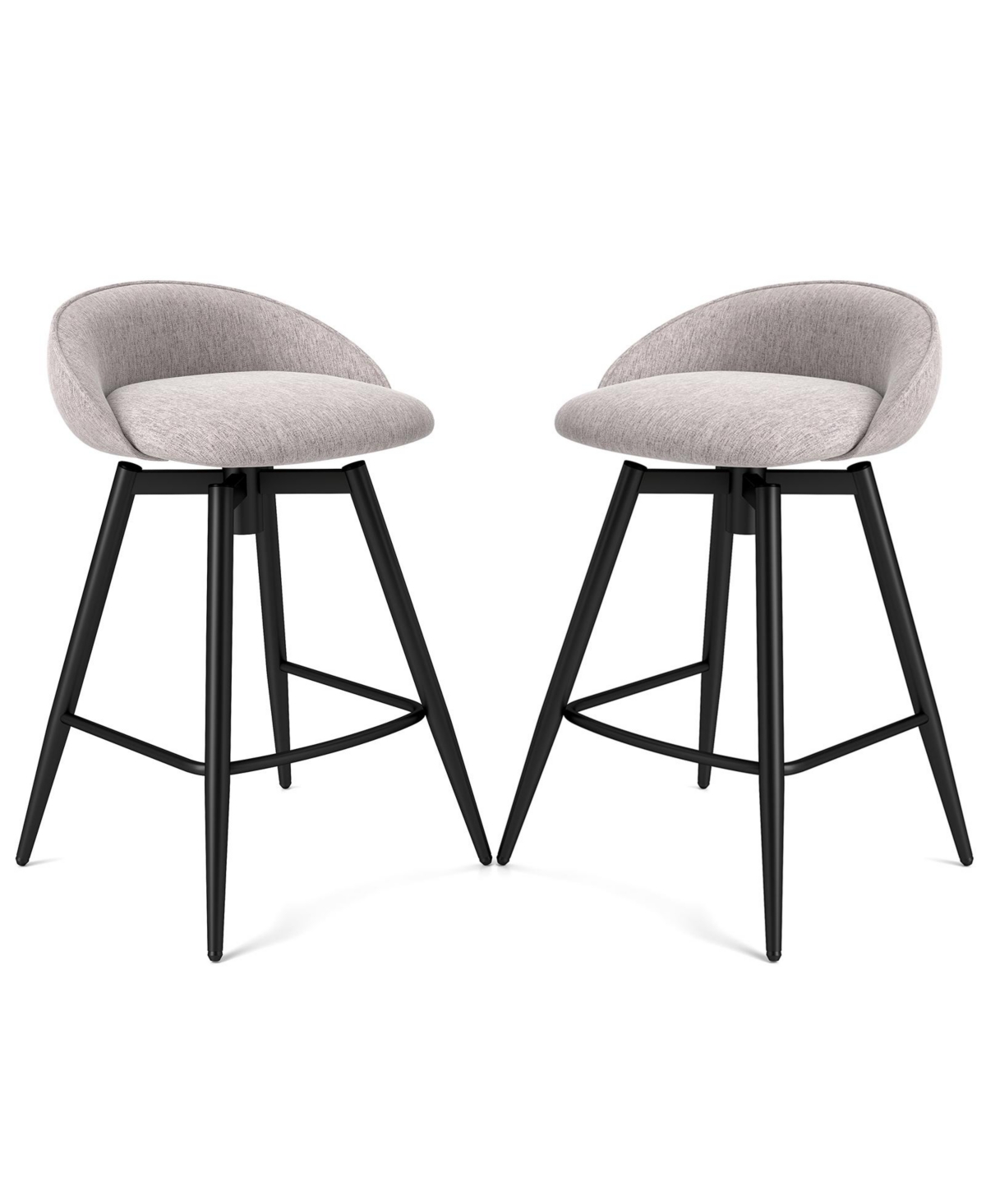 Click here for Gymax 25 Upholstered Bar Stools Set of 2 w/ Footre... prices