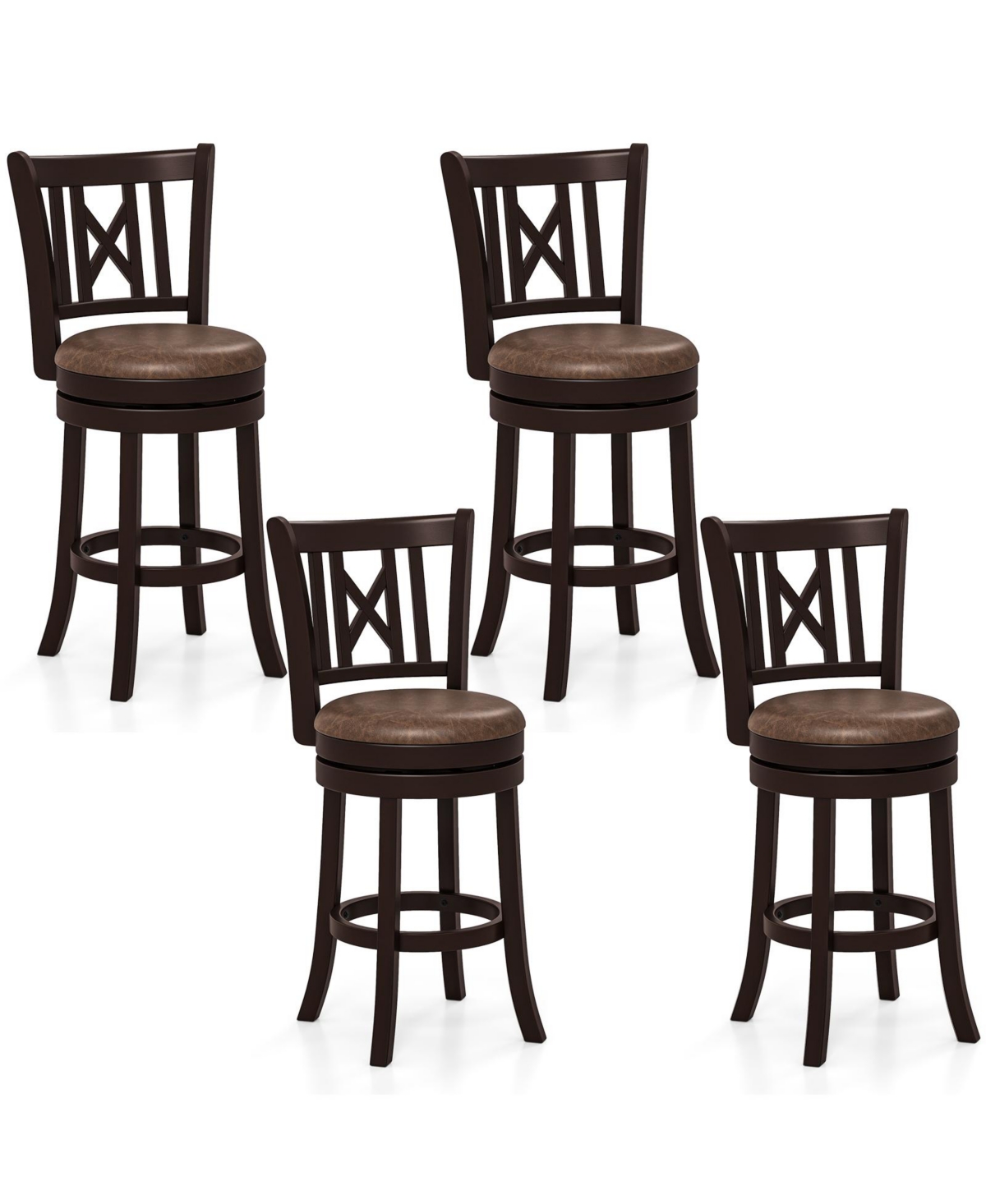 Click here for Gymax Set of 4 Bar Stools 26 Swivel Bar Chairs w/... prices