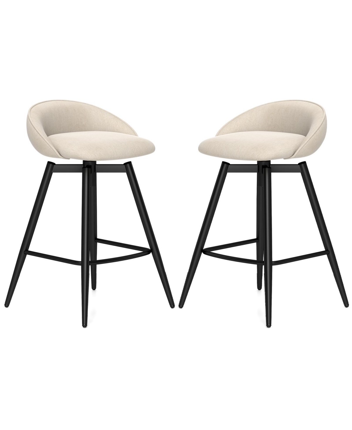 Click here for Gymax 25 Upholstered Bar Stools Set of 2 w/ Footre... prices