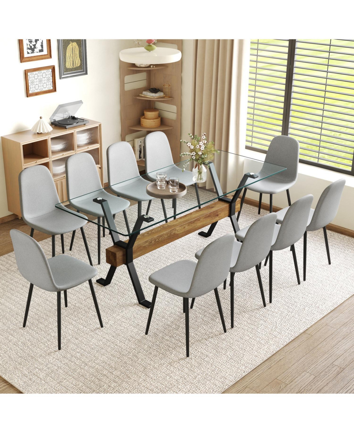 Click here for Streamdale Furniture 79" Table & 10 Gray Line... prices