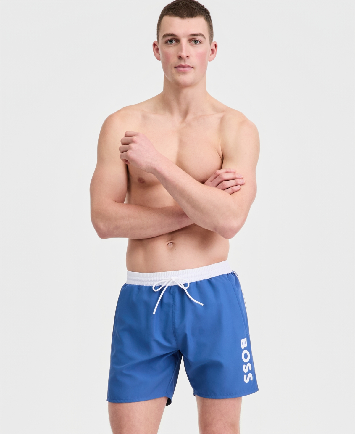 Click here for Boss by Hugo Boss Mens Logo 6 Swim Trunks - Blue prices