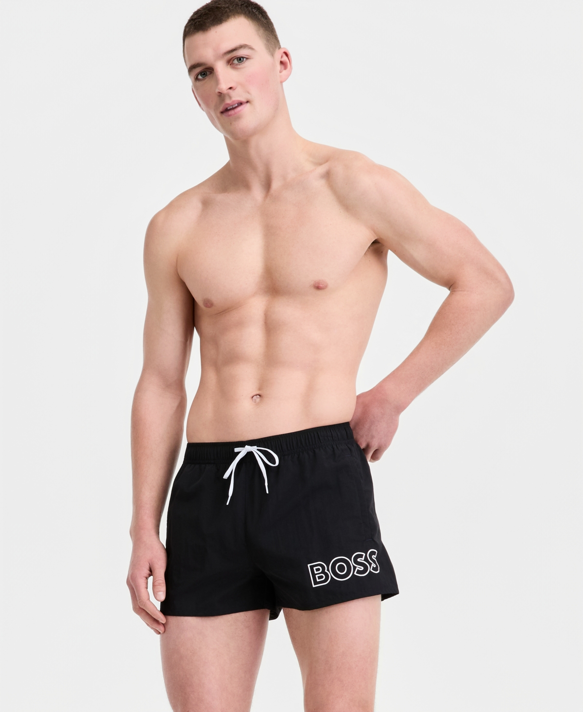 Click here for Boss by Hugo Boss Mens Mooneye 3 Swim Trunks - Bla... prices
