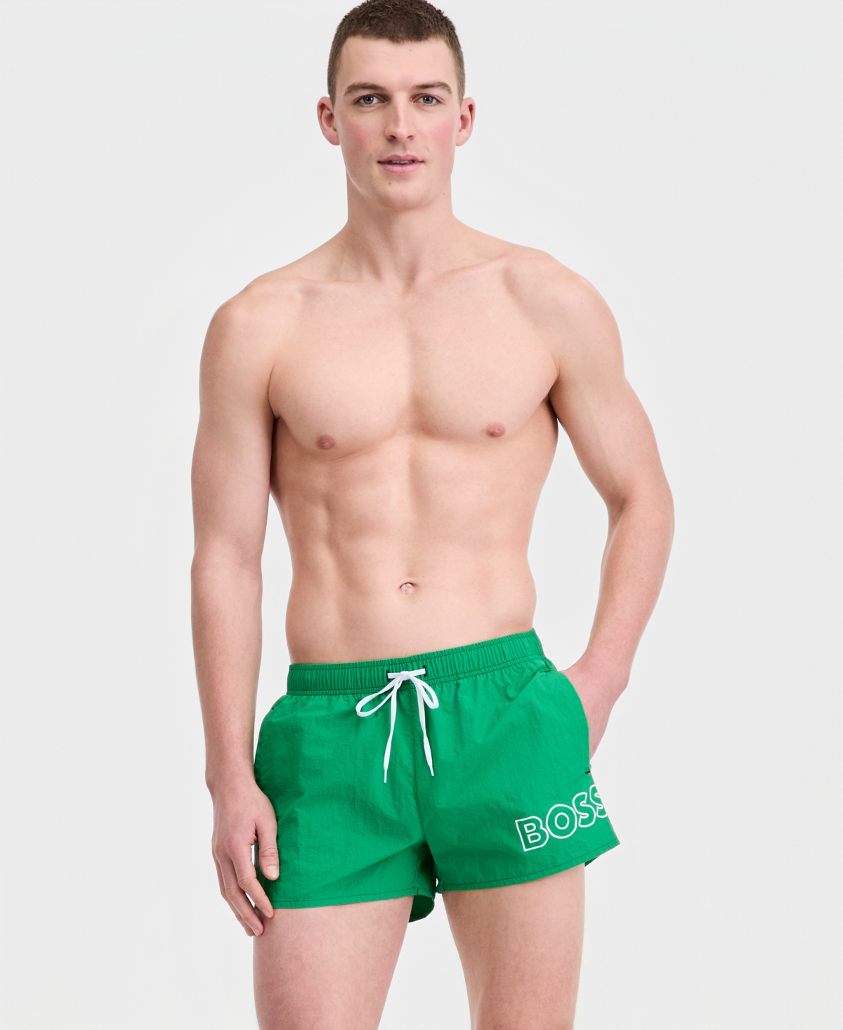 Click here for Boss by Hugo Boss Mens Goldeye 3 Swim Trunks - Gre... prices
