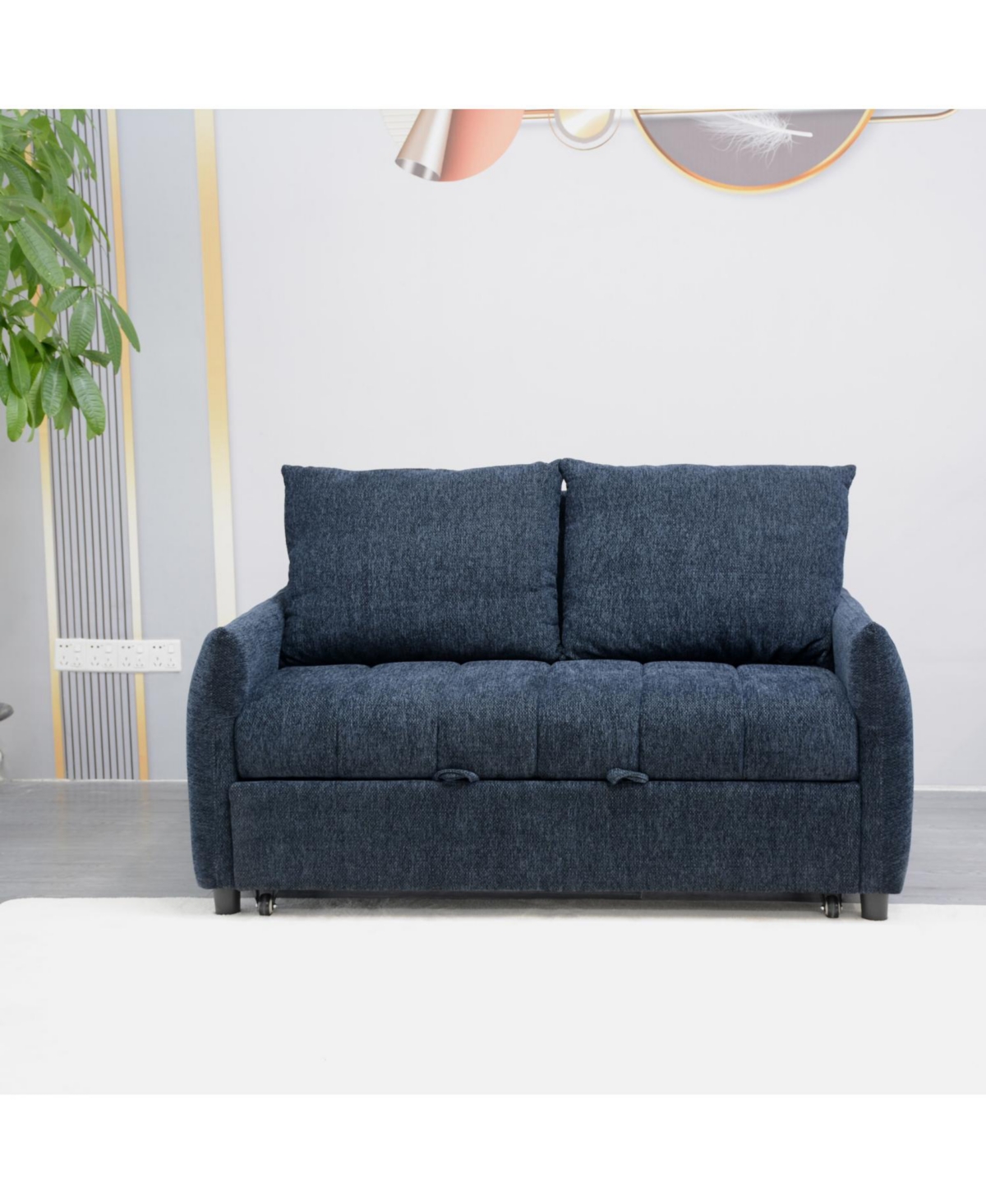 Click here for Streamdale Furniture 58" Navy Fabric Futon So... prices