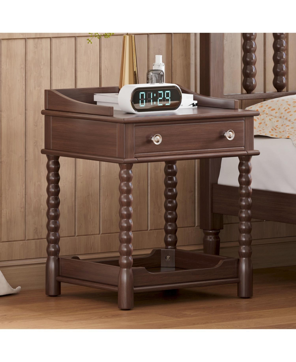 Click here for Streamdale Furniture Retro Style Nightstand with D... prices
