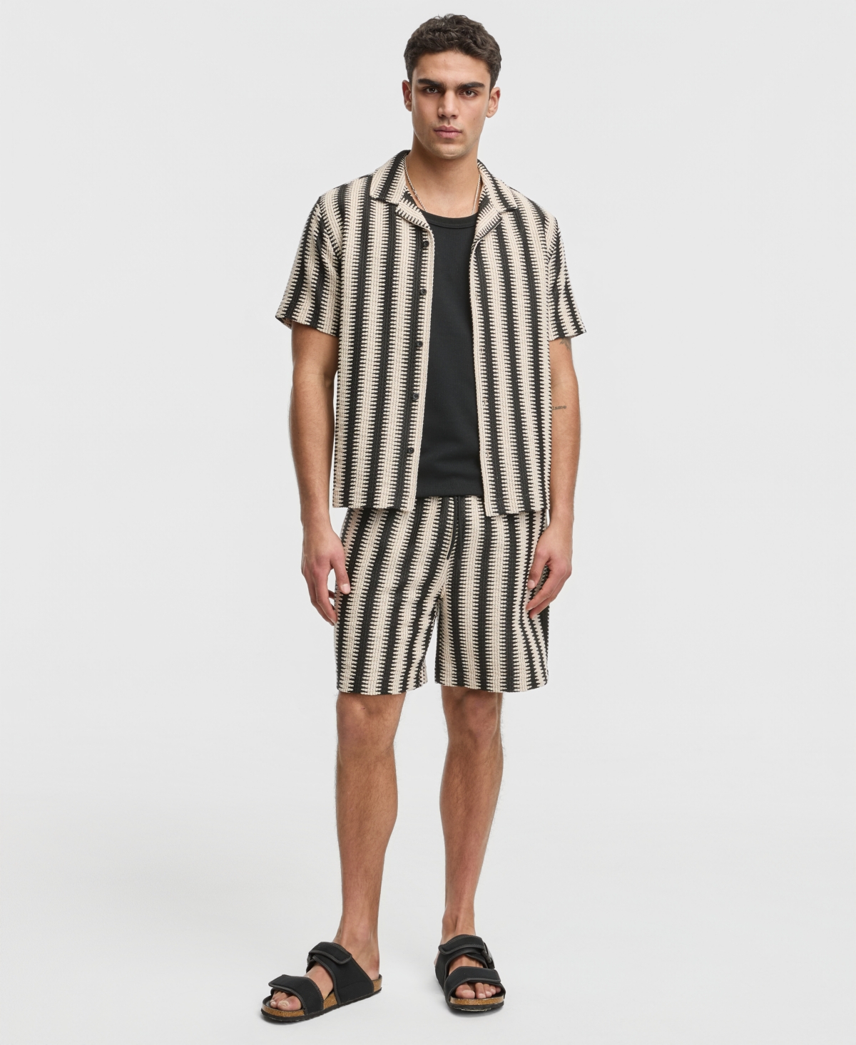 Click here for Mode of One Mens Relaxed-Fit Crochet Knit Shorts... prices