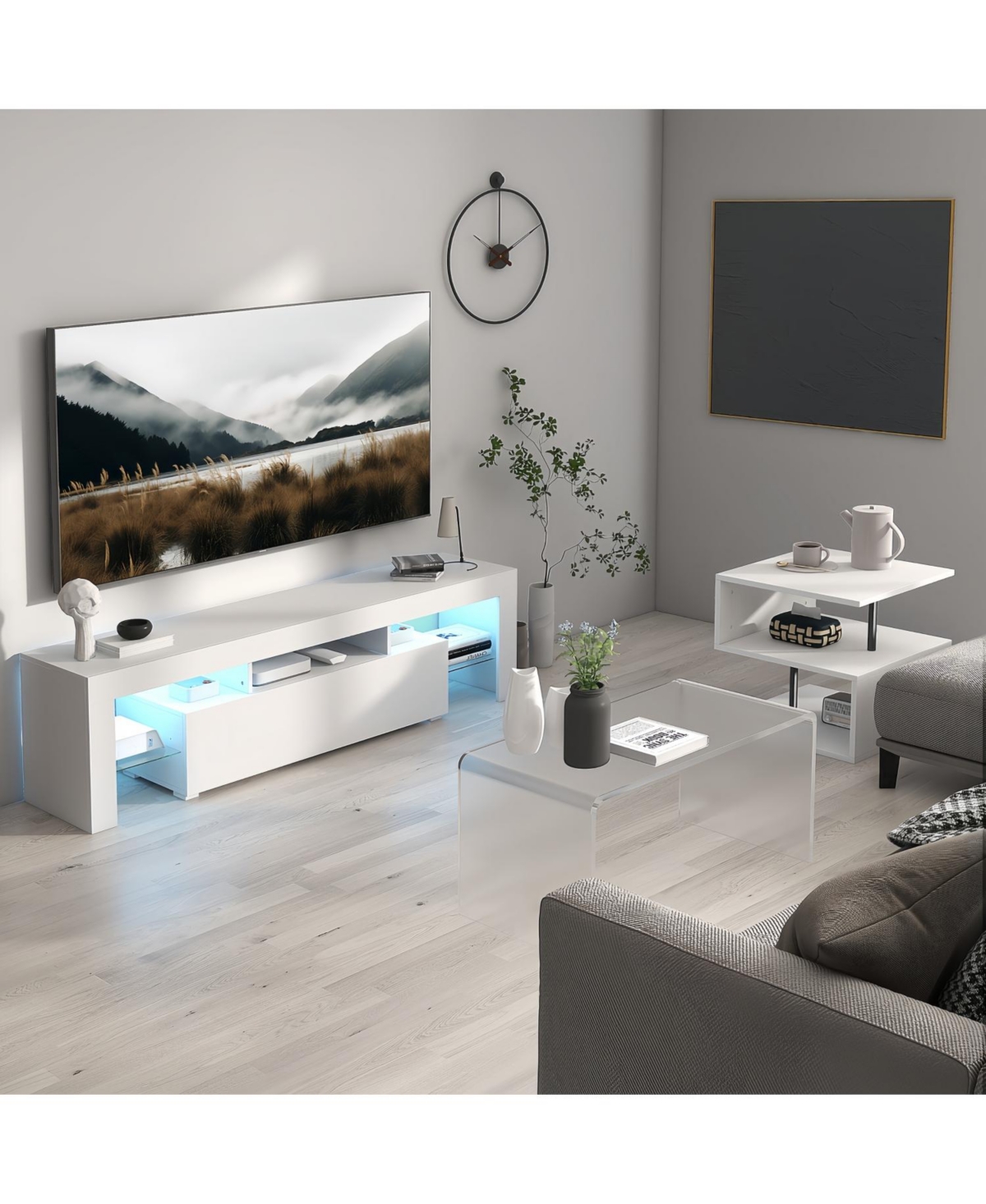Click here for Streamdale Furniture Modern Led Tv Stand with Flip... prices