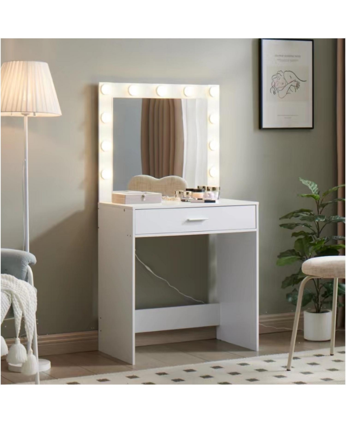 Click here for Streamdale Furniture Chic Vanity Set with Led Mirr... prices