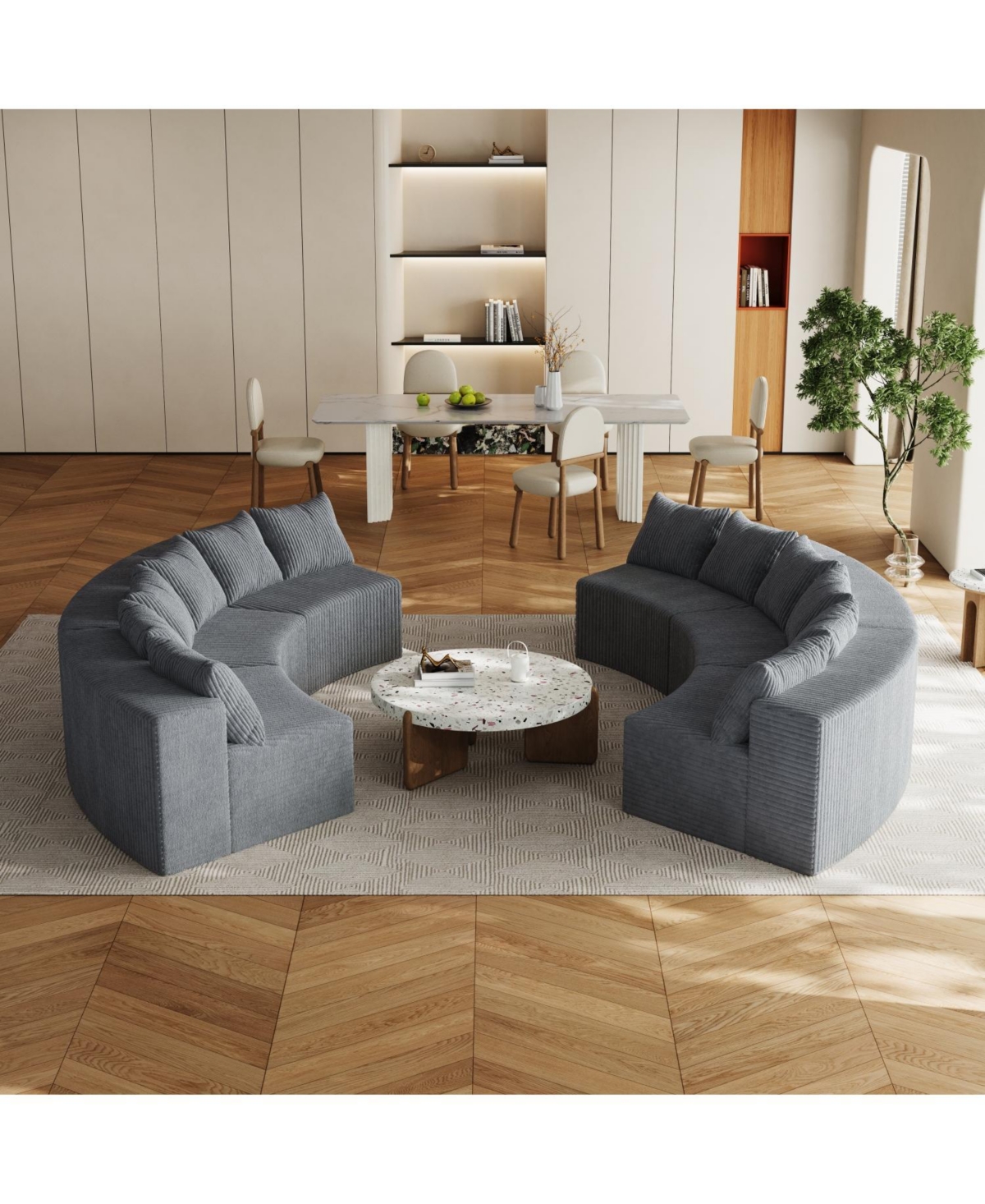 Click here for Streamdale Furniture Corduroy Curved Sectional Sof... prices