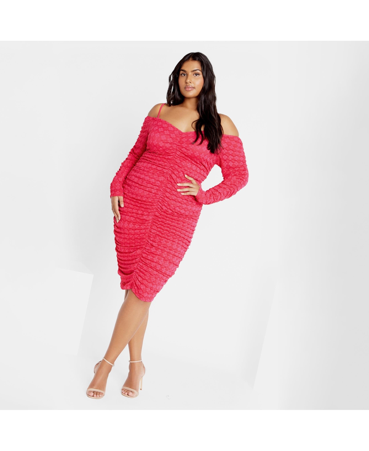 Click here for City Chic Plus Size Lorelei Dress - Pop pink prices