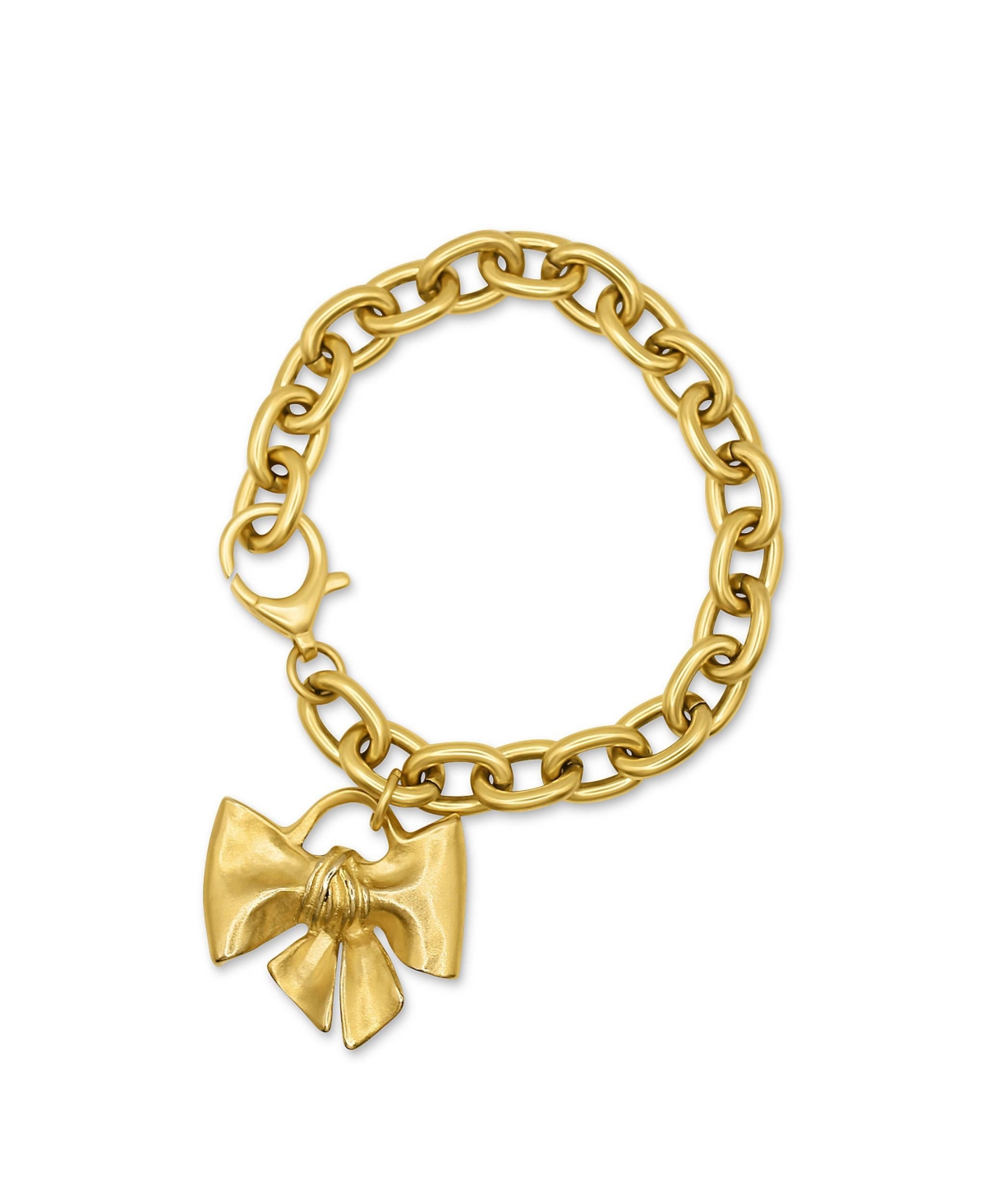 Click here for Bowood Lane 12k Gold Plated Bow Charm Bracelet - G... prices