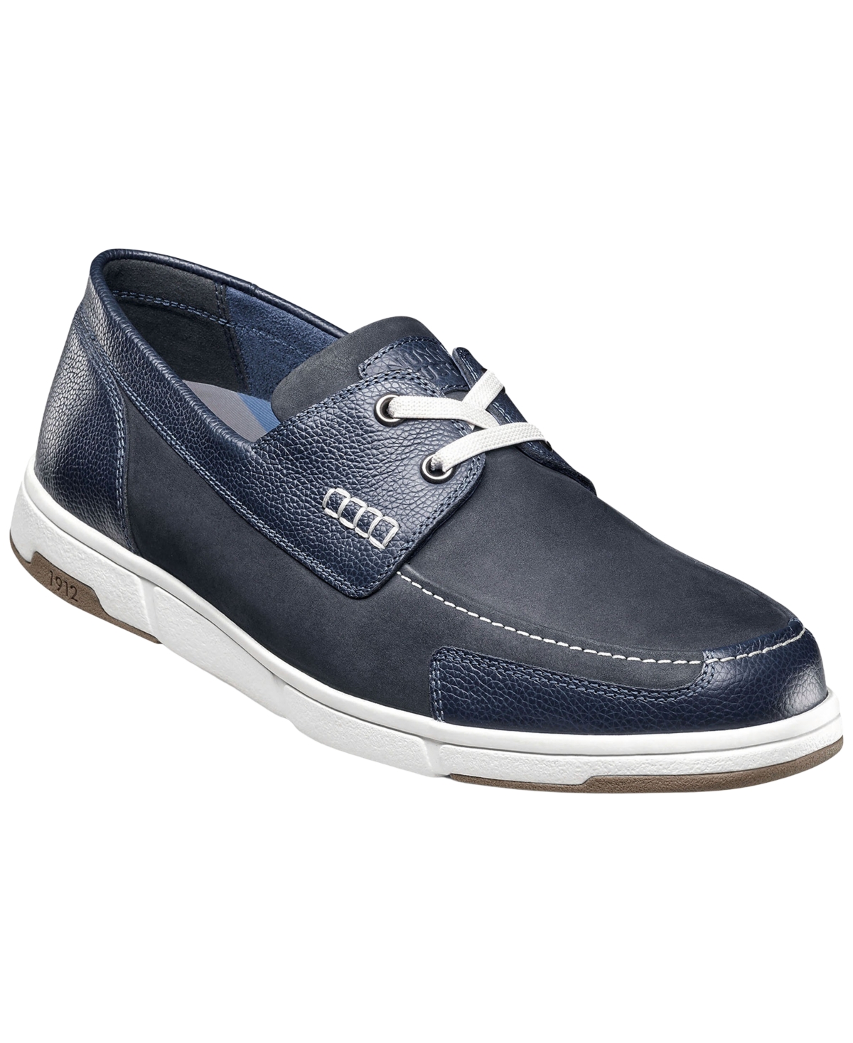 Click here for Nunn Bush Mens Luca Moc-Toe Boat Shoes - Navy Mult... prices