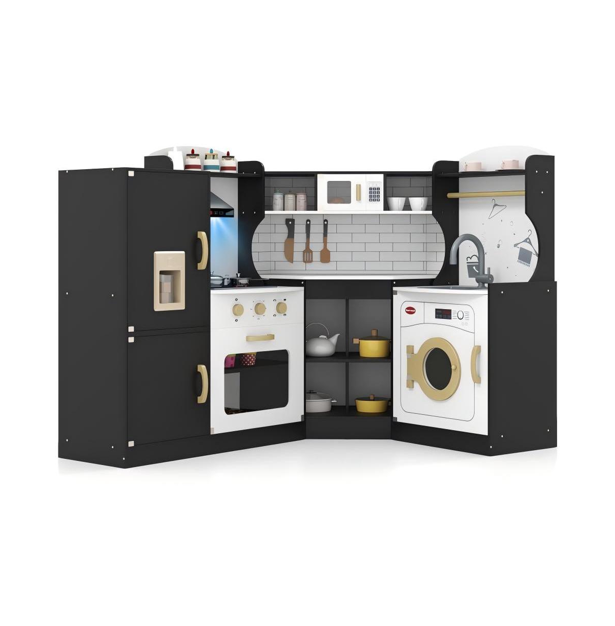 Click here for Kids Wooden Corner Play Kitchen Set with Storage a... prices