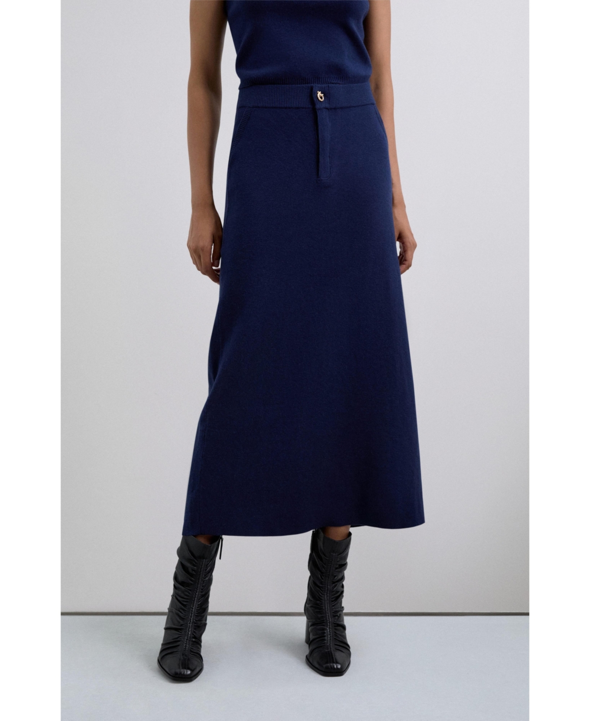 Click here for Scalpers Womens Casualknit Skirt - Dark blue prices