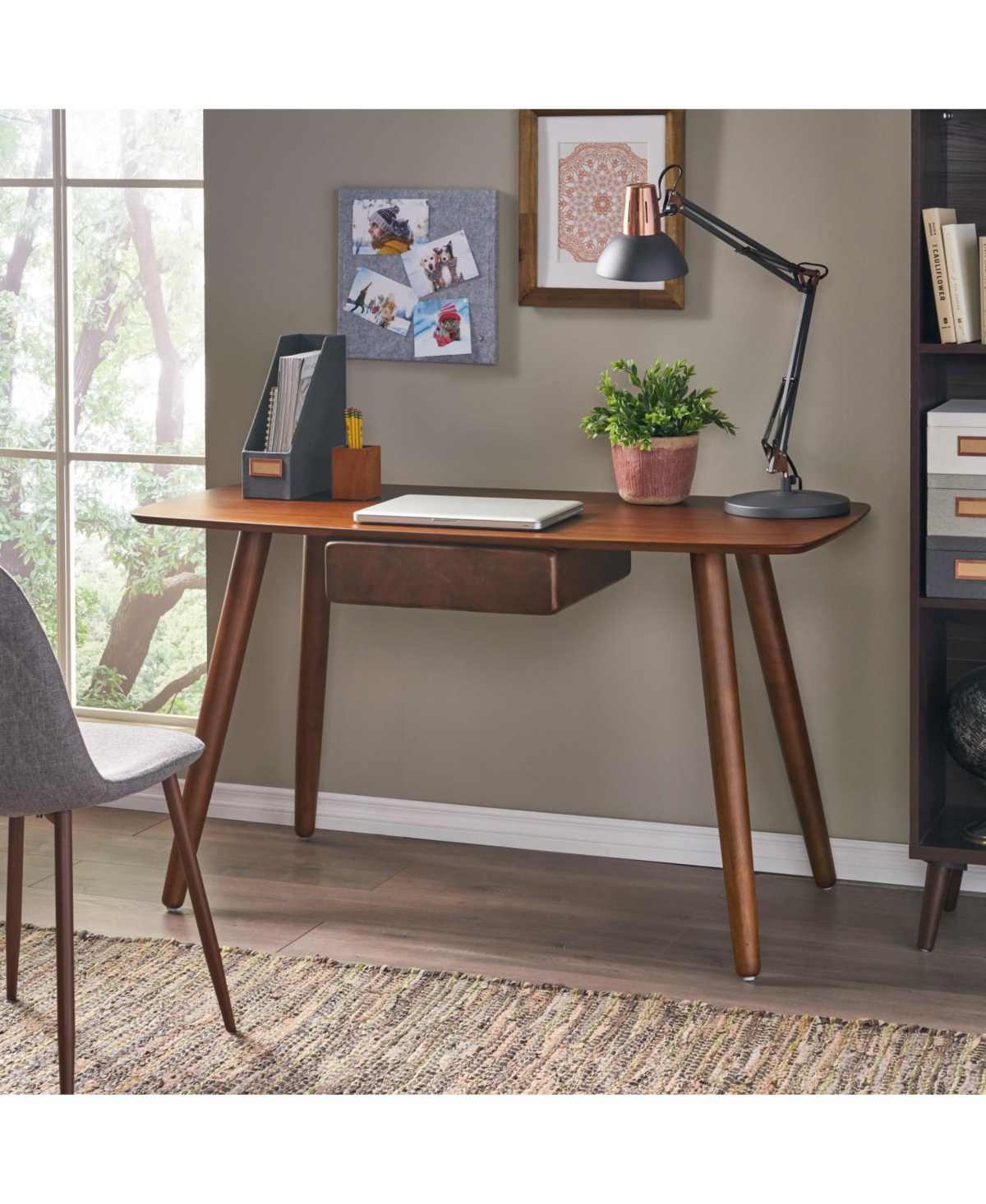Click here for Streamdale Furniture Walnut Desk with Drawer - Mod... prices