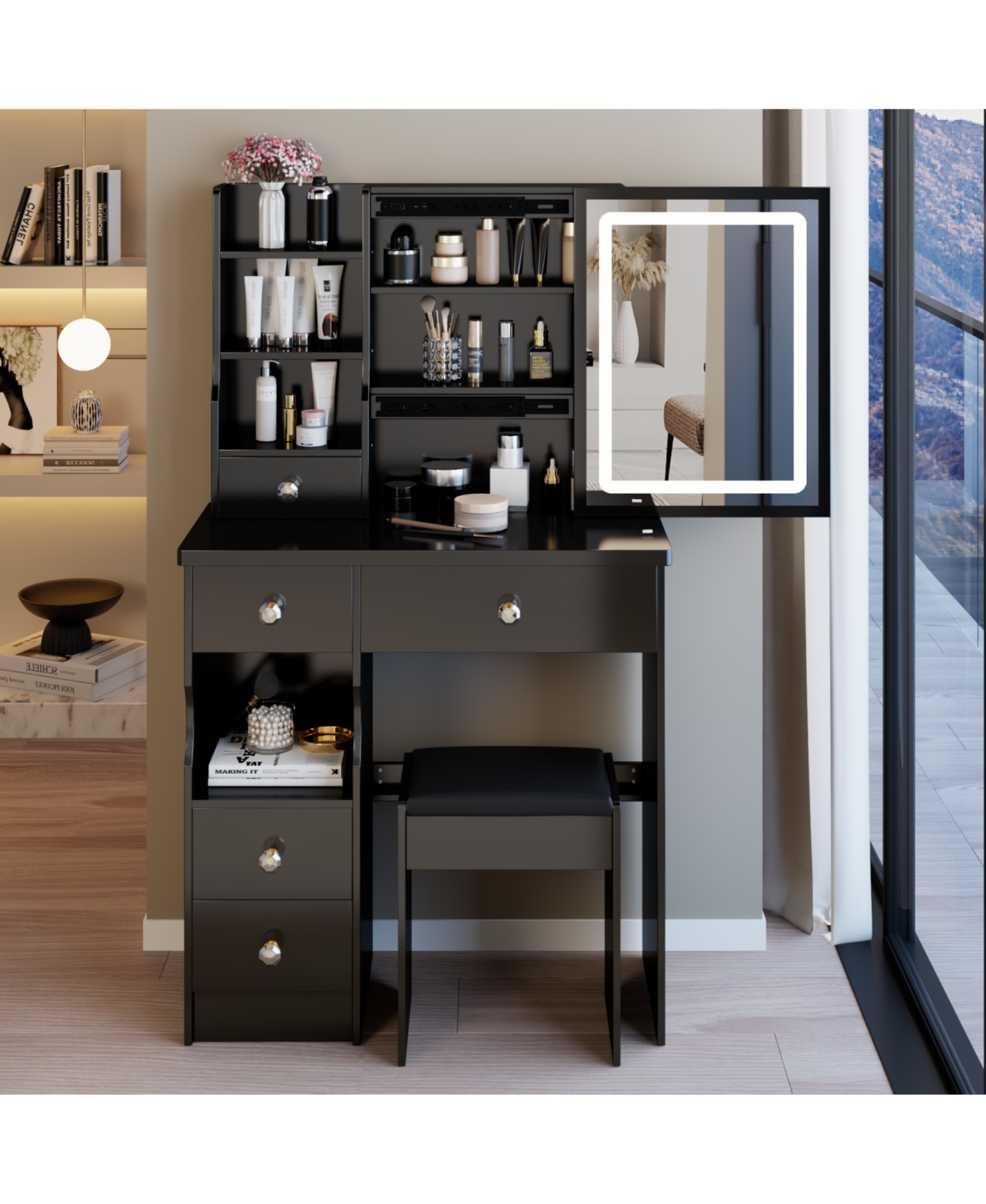 Click here for Streamdale Furniture Vanity Table with Led Mirror... prices