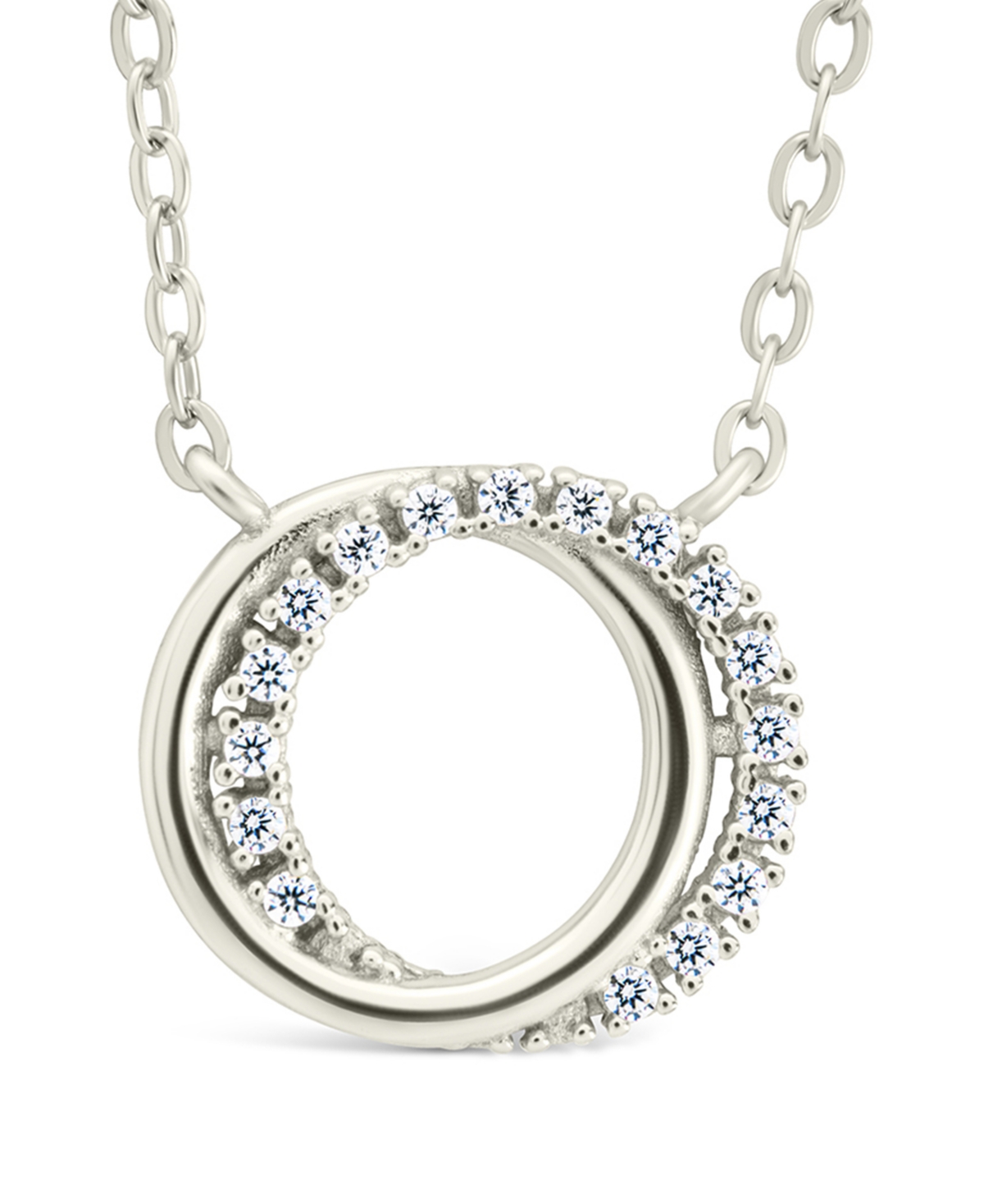 Click here for Sterling Forever Cz Interlocking Circle Pendan - S... prices