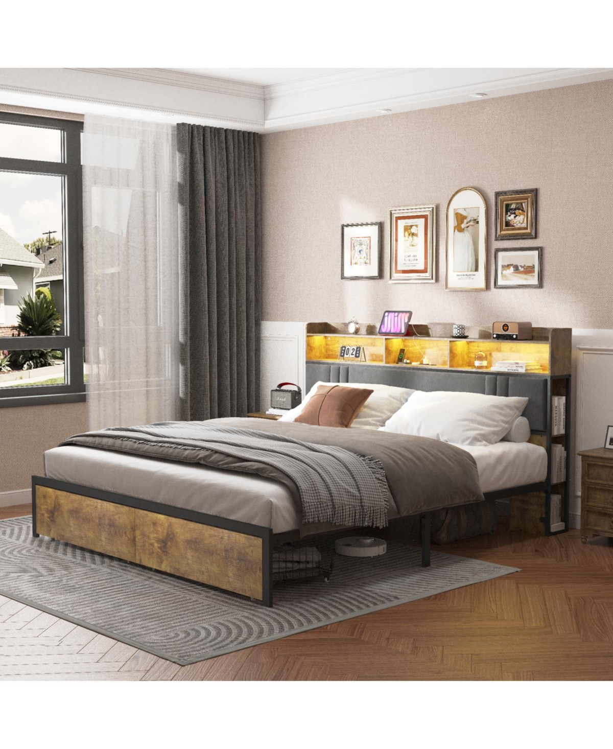 Click here for Streamdale King Platform Bed with Storage  Chargin... prices