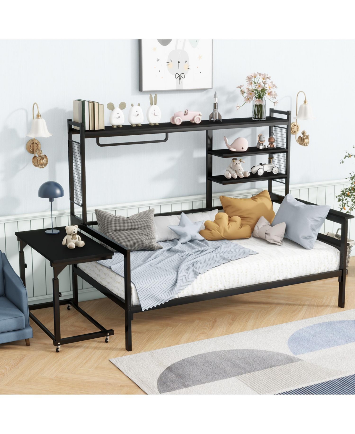 Click here for Streamdale Furniture Twin size Metal Daybed with M... prices