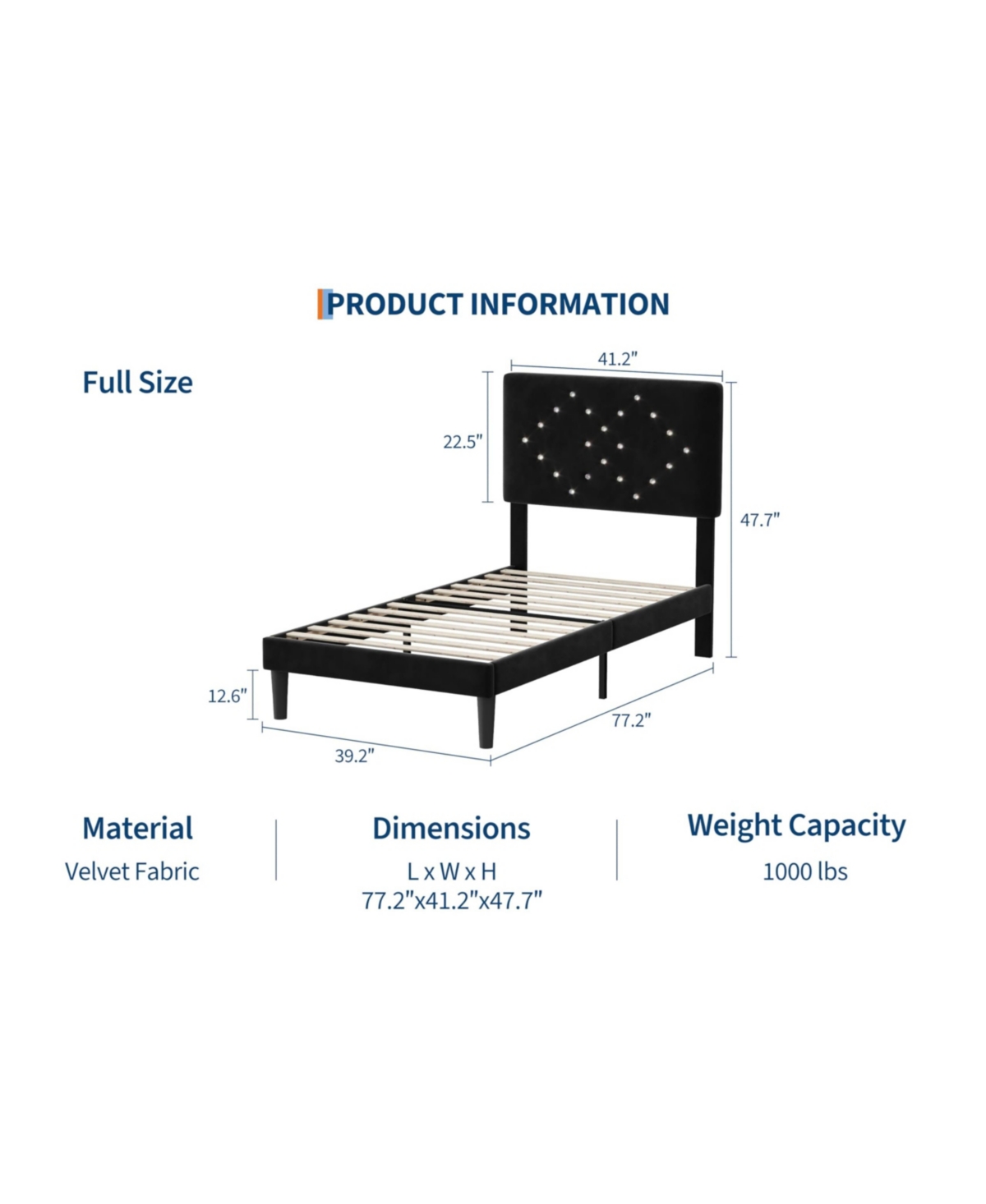 Click here for gaomon Bed Frames  Velvet Upholstered Bed Frame wi... prices