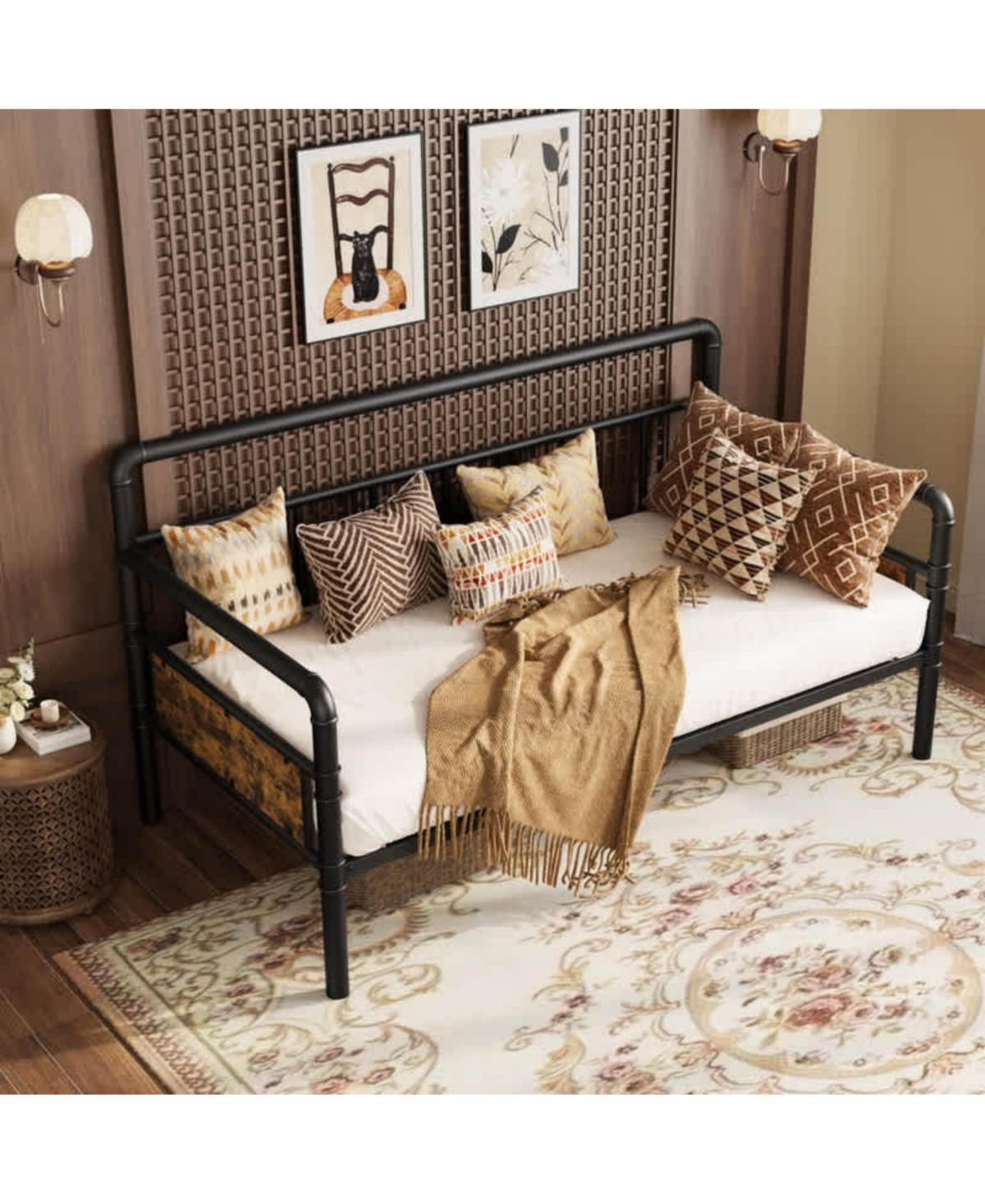 Click here for gaomon Twin Size Black Metal Daybed Frame  Sofa Be... prices