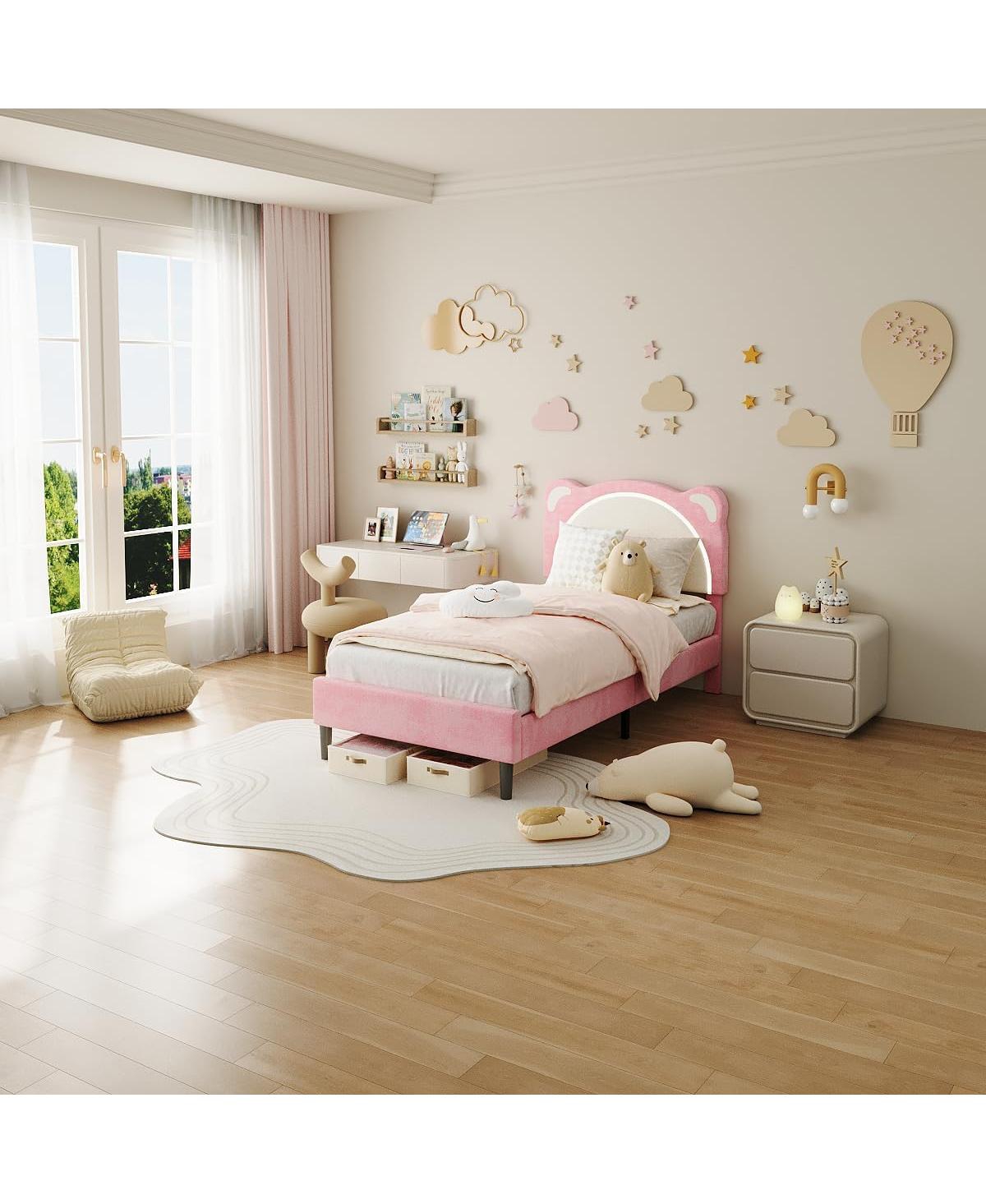 Click here for Gaomon Twin Xl Kids Upholstered Platform Bed Frame... prices