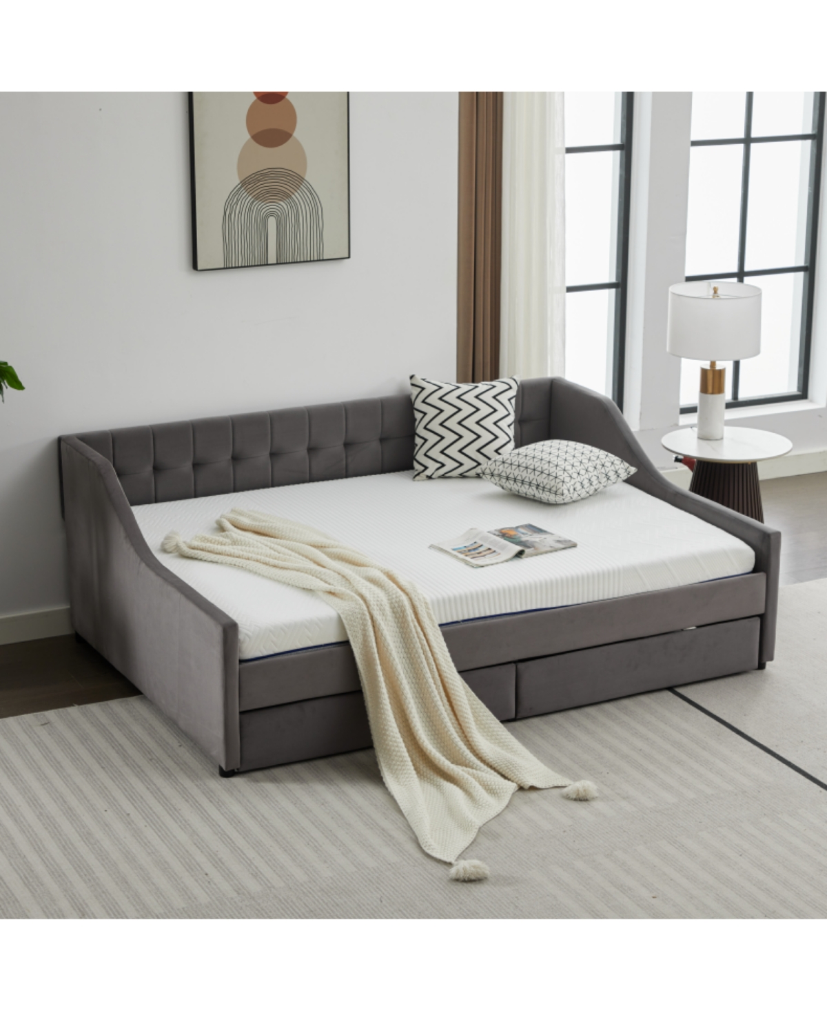 Click here for Streamdale Furniture Velvet Daybed with Drawers &... prices