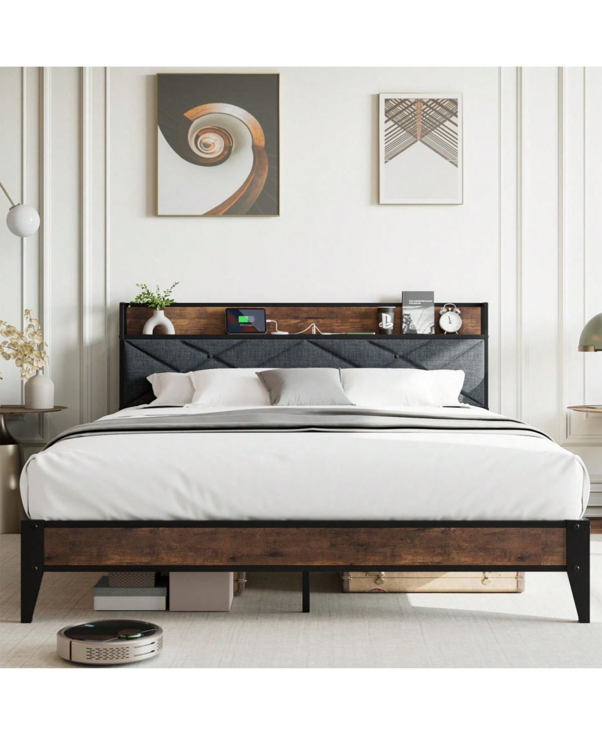 Click here for gaomon Bed Frame with Charging Station  Heavy-Duty... prices