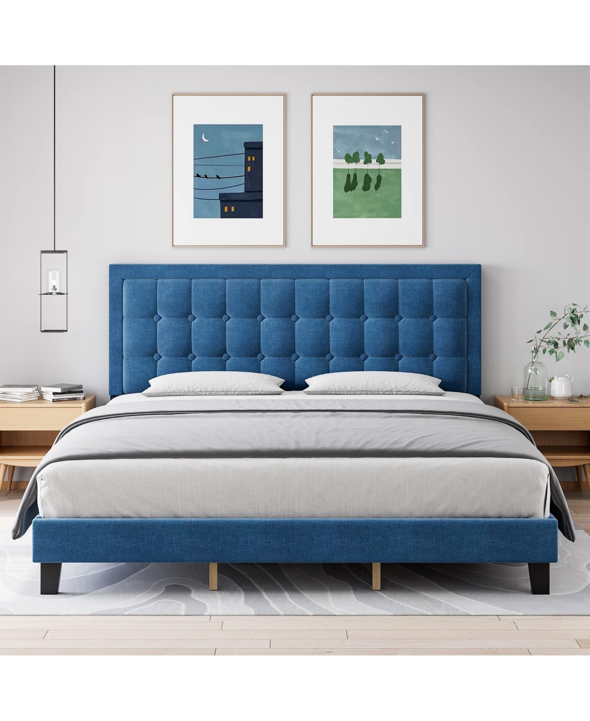Click here for gaomon Platform Bed Frame with Upholstered Button... prices