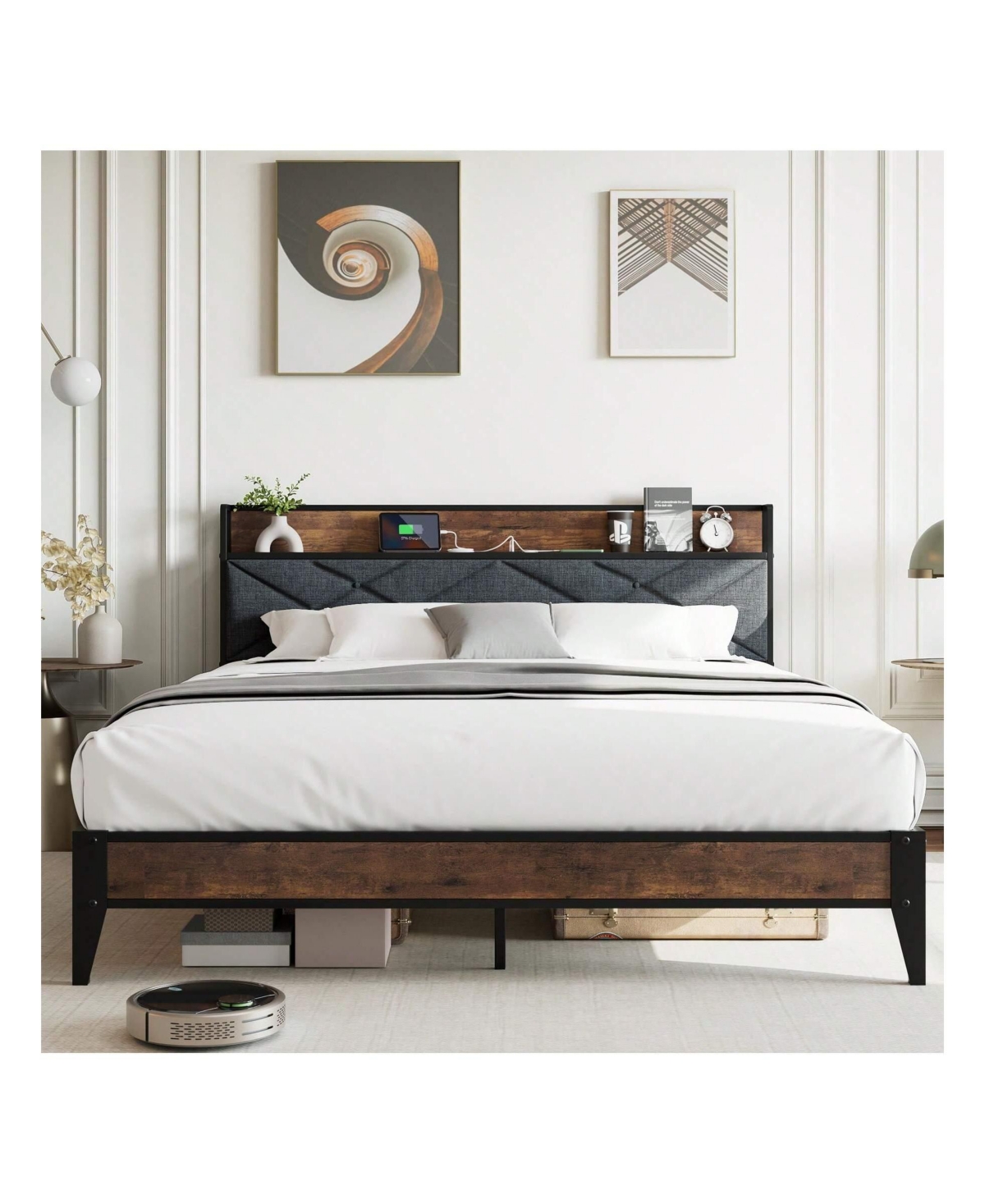 Click here for gaomon Bed Frame with Charging Station  Heavy-Duty... prices