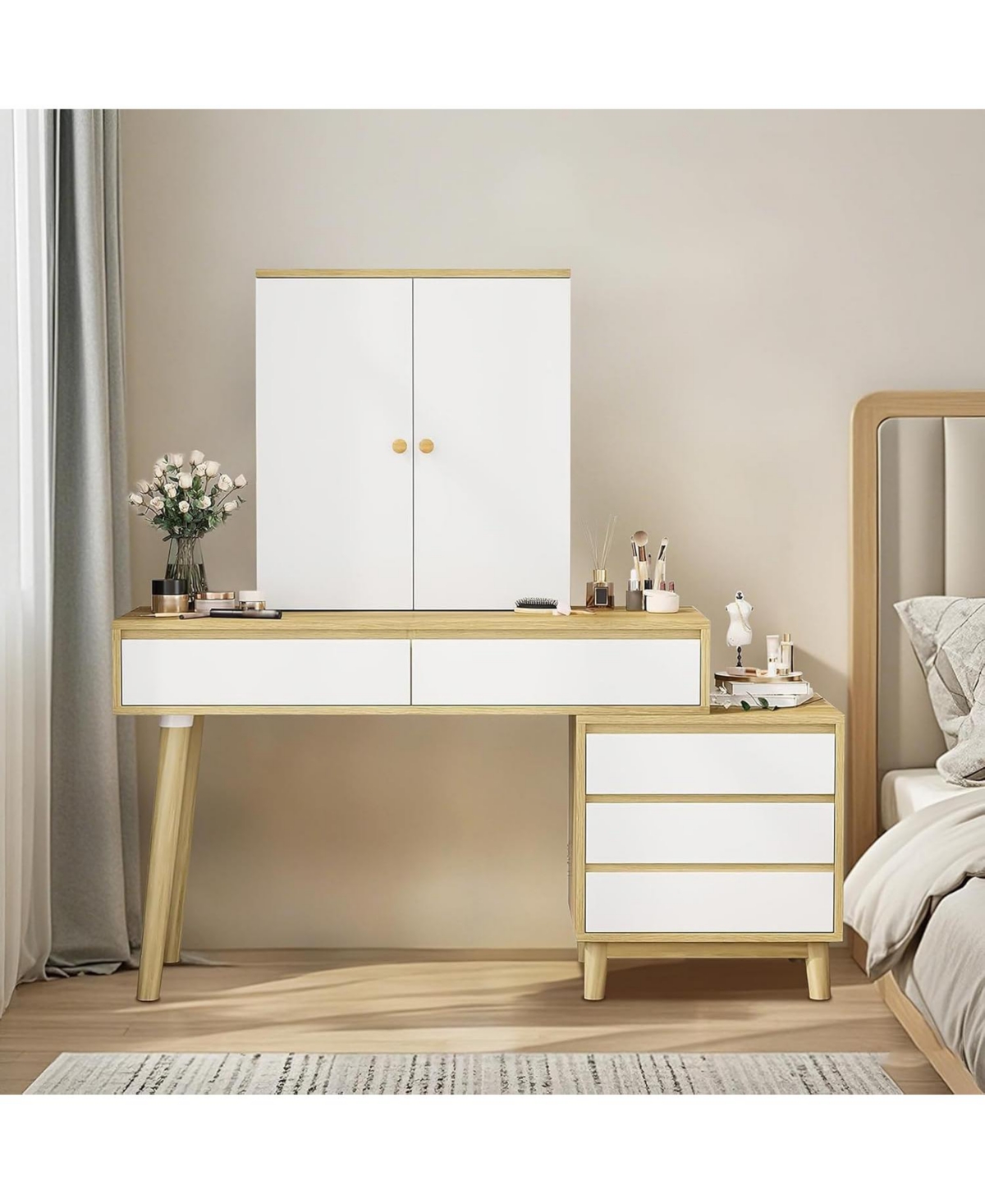 Click here for gaomon 71.8" L-Shaped Tall Display Wood Shelf... prices