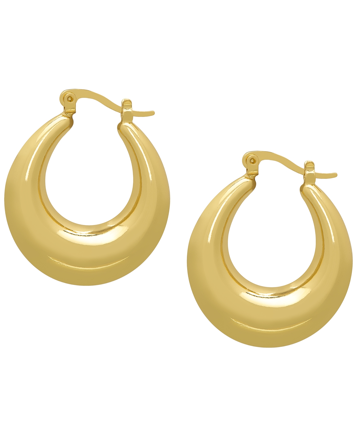 Click here for Macys 14k Gold Plated Brass Domed Hoop Earrings -... prices