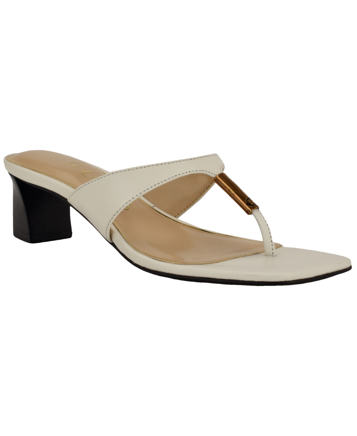 Click here for Guess Womens Yaiza Leather Thong Block Heel City S... prices