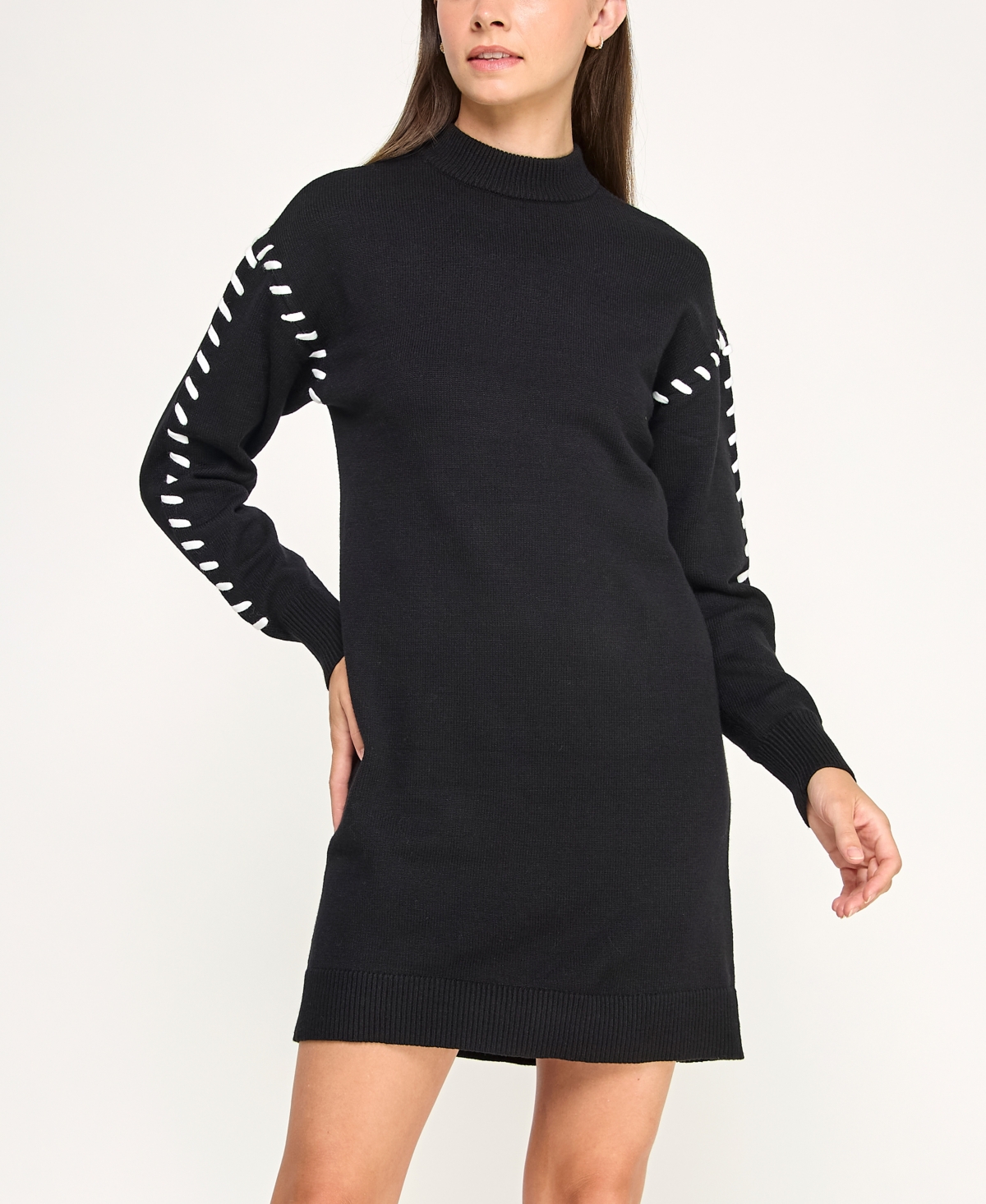Click here for Bcx Juniors Relaxed Crewneck Sweater Dress - Black prices