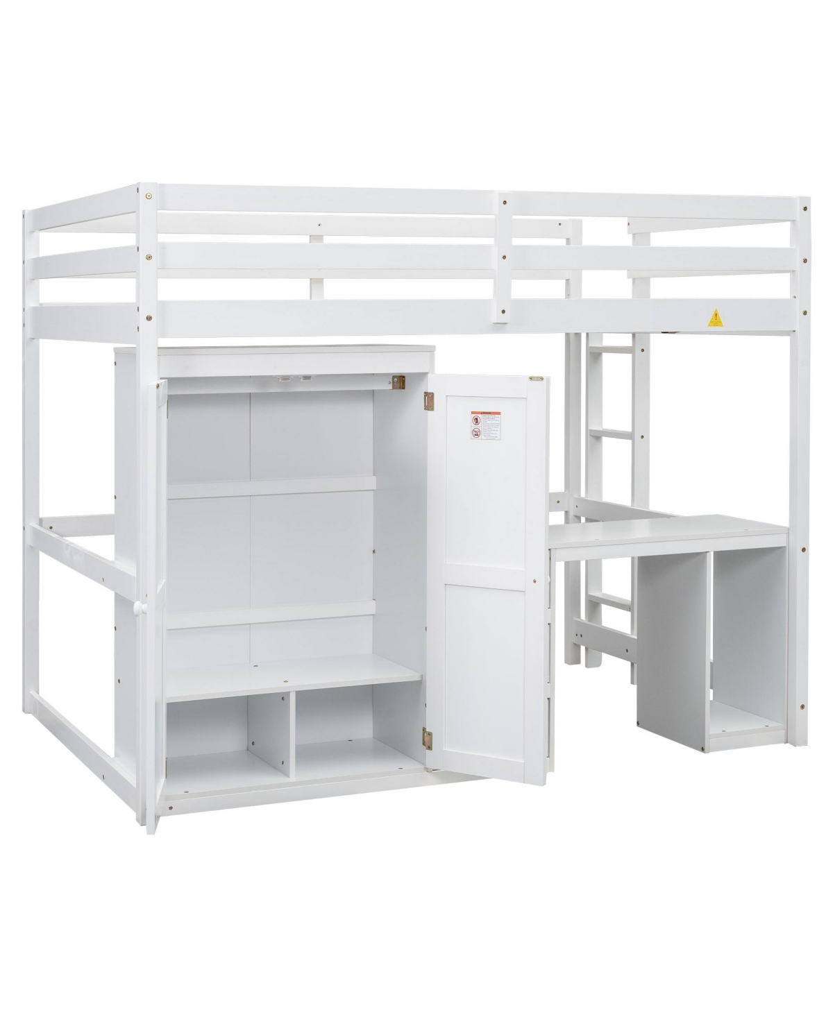 Click here for Boyel Living Full Size Loft Bed with Wardrobe  Des... prices