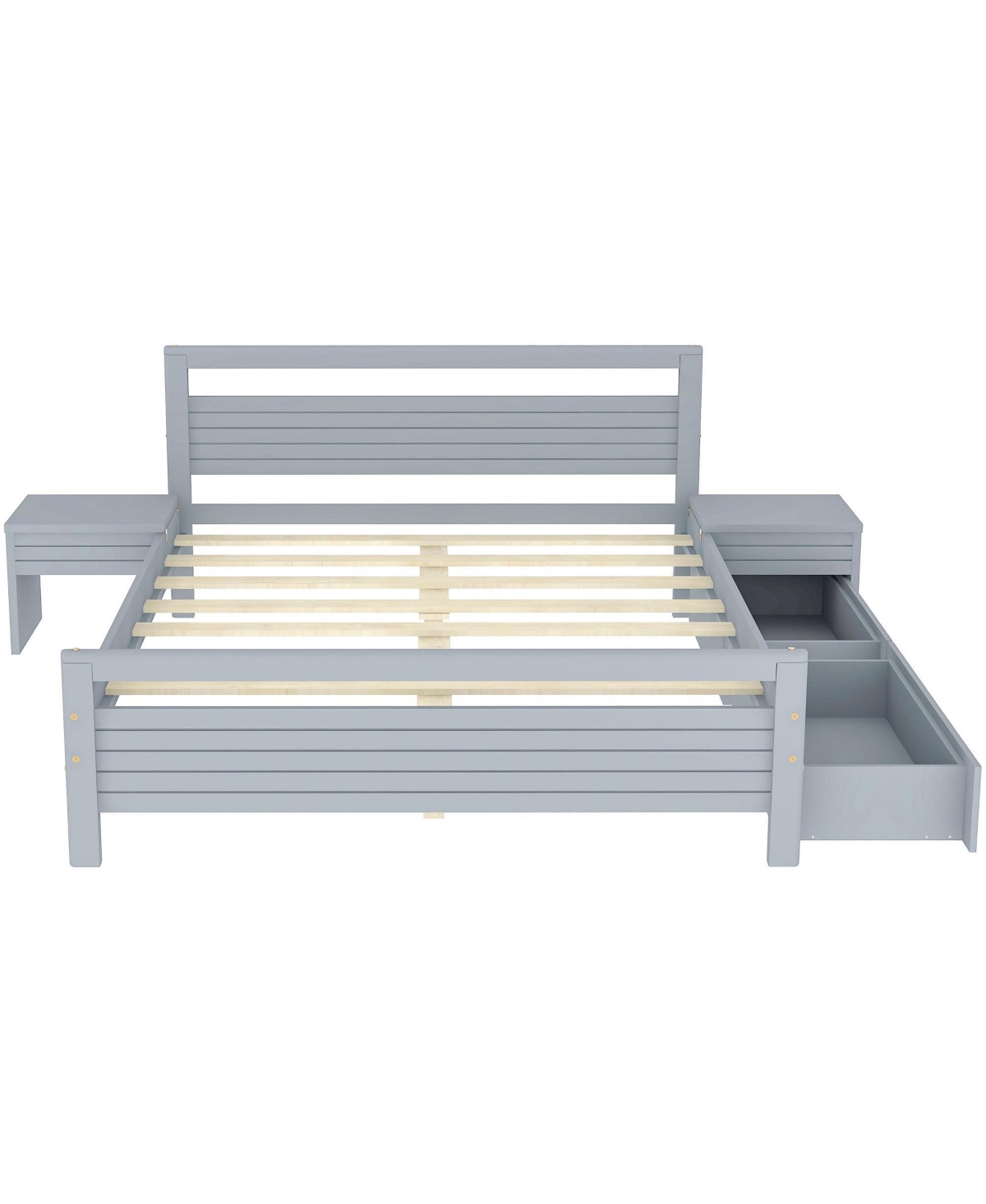 Click here for Boyel Living Queen Size Wooden Platform Bed With 2... prices