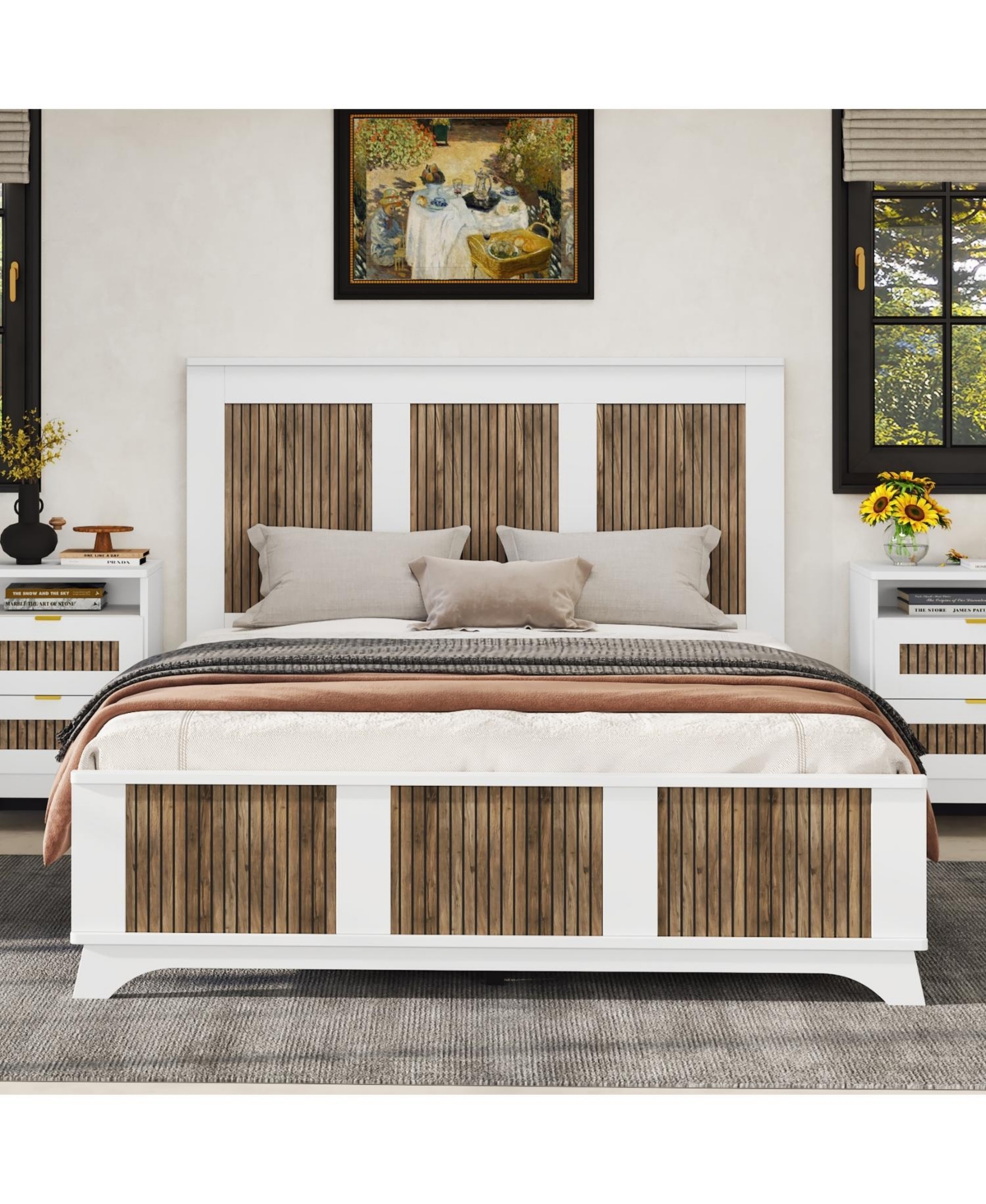 Click here for Streamdale Furniture Wooden Platform Queen Bed wit... prices