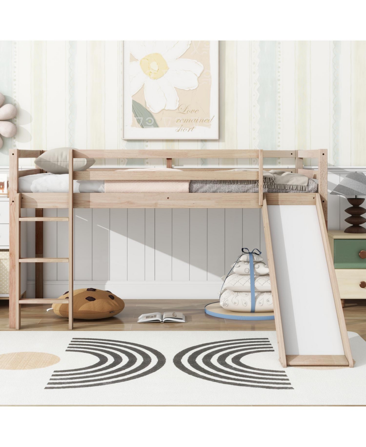 Click here for Streamdale Furniture Twin Low Loft Bed with Slide... prices