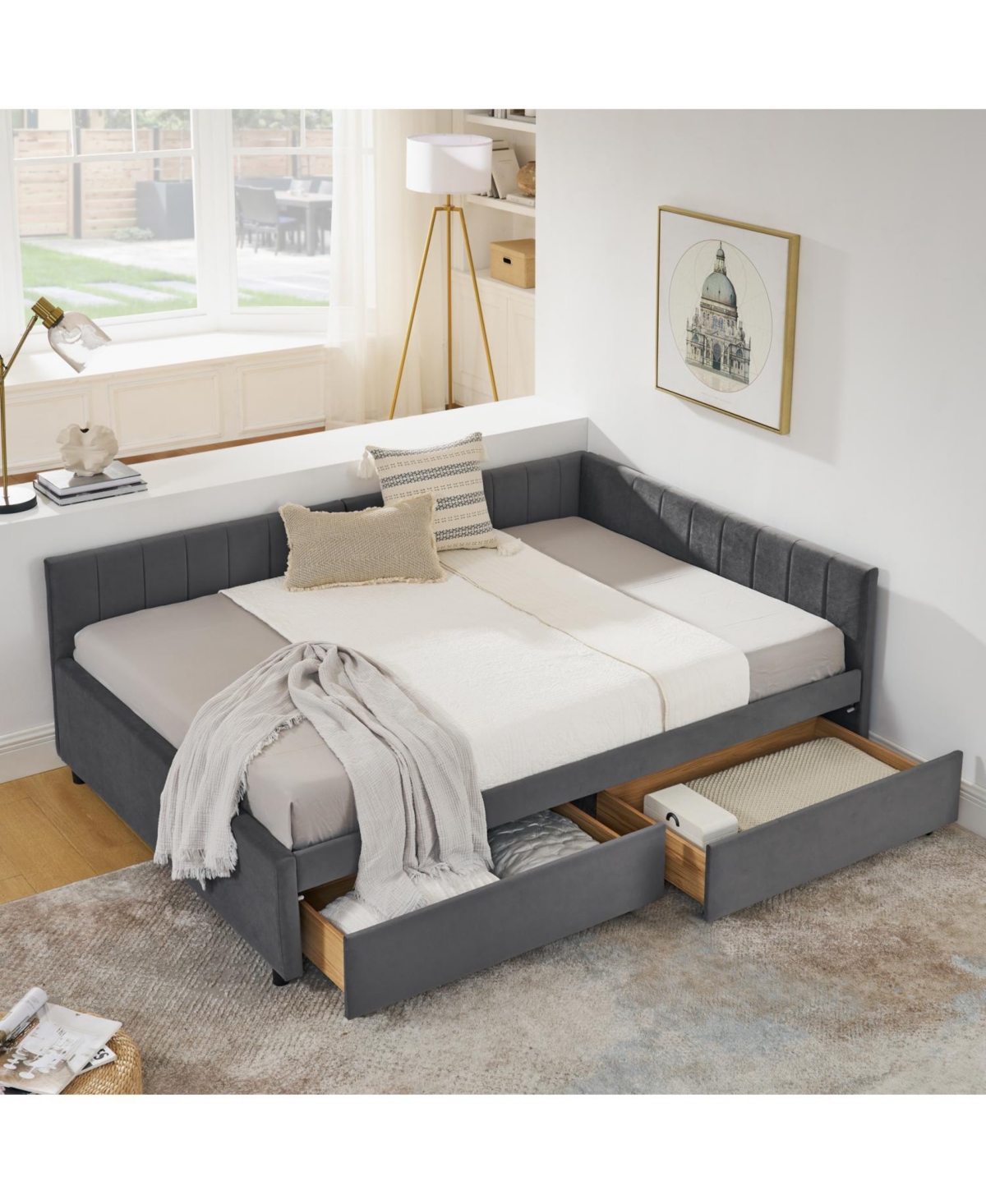 Click here for Streamdale Furniture Tufted Upholstered Bed Frame... prices