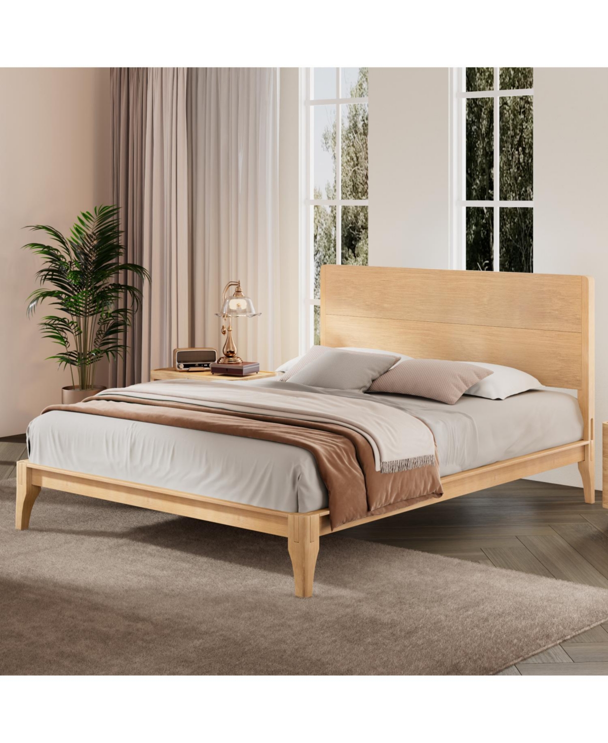 Click here for Streamdale King Bamboo Platform Bed - No Box Sprin... prices